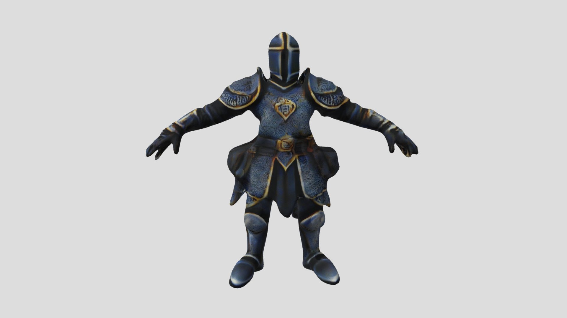 Medieval Knight T-Pose Iron Armor Gold Accents - Download Free 3D model ...