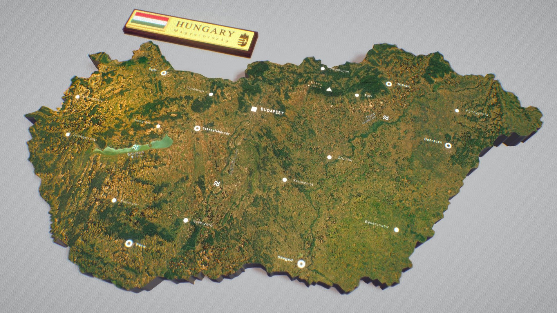 3D Map of Hungary - 3D model by Senator (@Sen_C) [61ea209] - Sketchfab