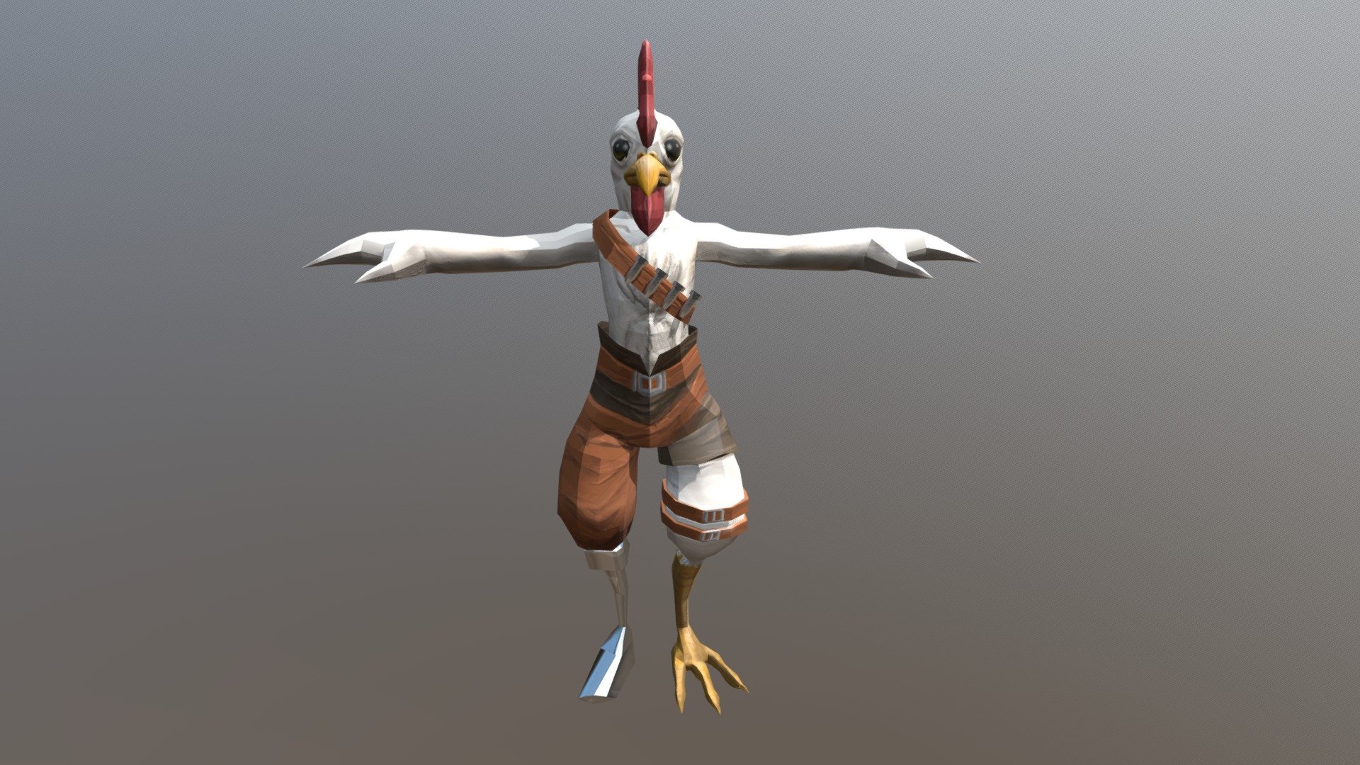 Chicken Dude - 3D model by Rachel (@rachel345) [61f0f07] - Sketchfab