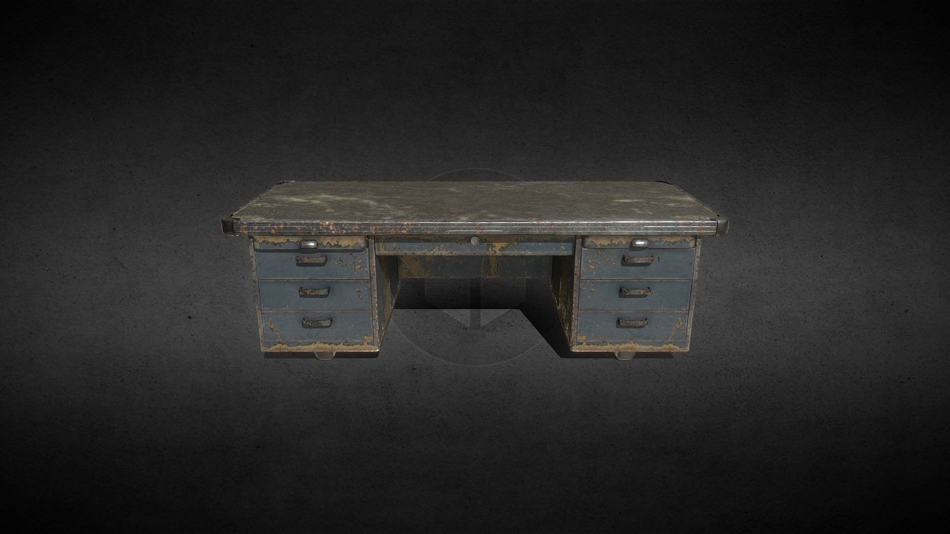 Post-Apocalyptic Metal Tanker Desk Low Poly - Buy Royalty Free 3D model ...