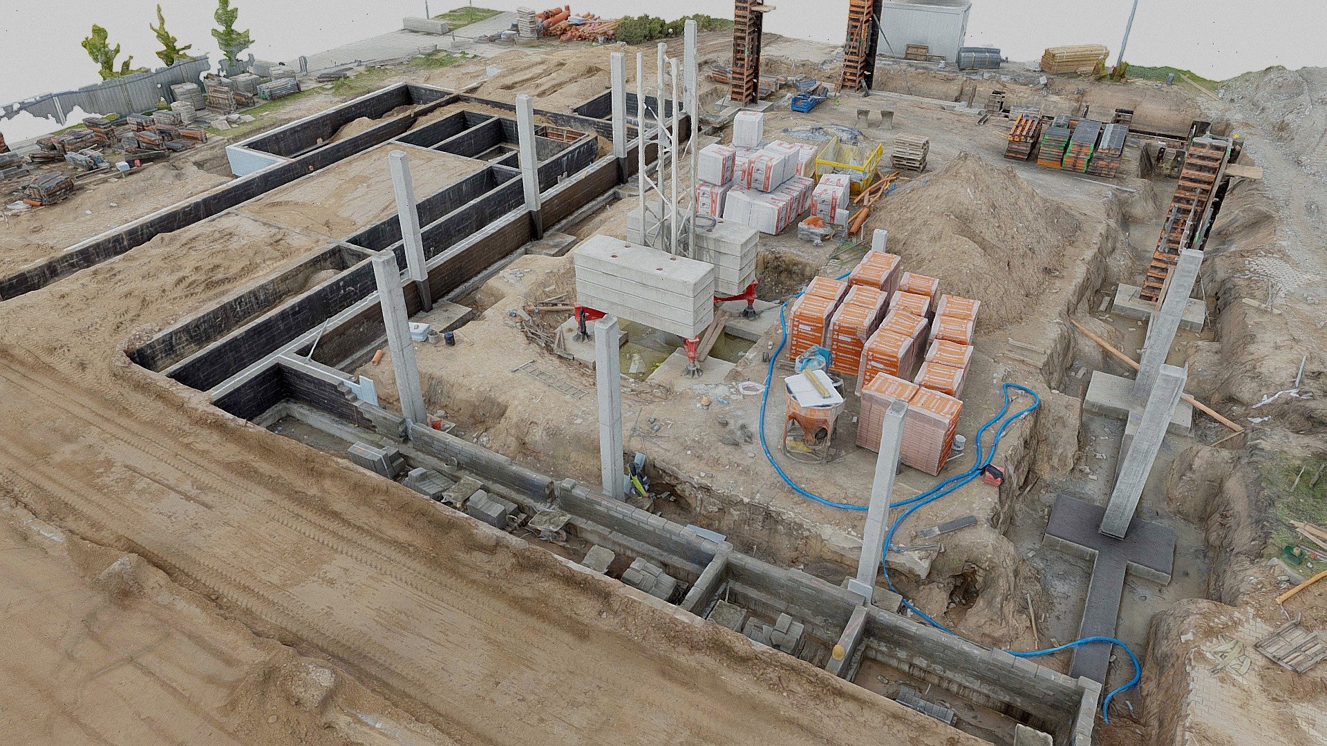 Construction site - foundation footings - 3D model by archiwum_xyz ...
