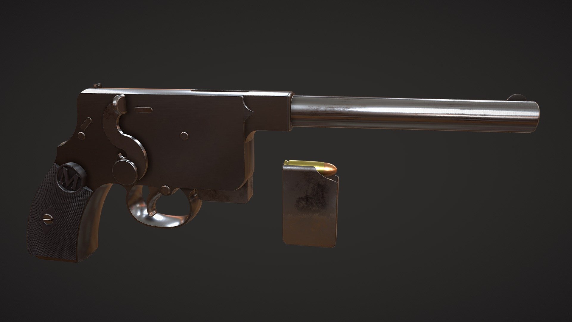 1896 Maxim-silverman Type 2 Pistol - Buy Royalty Free 3D model by Jan ...