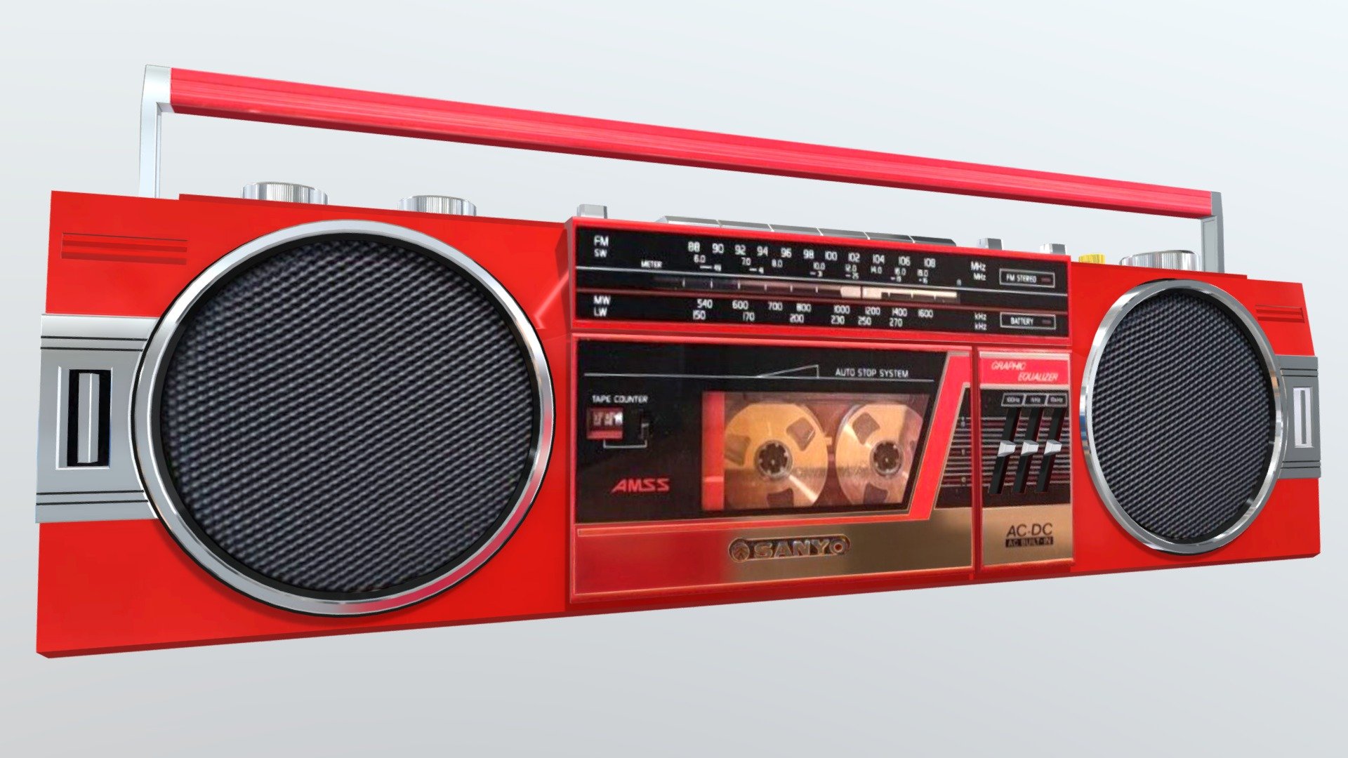 Retro Boom Box Ghetto Blaster - Buy Royalty Free 3D model by alexantropov1986 [61fc94e ...