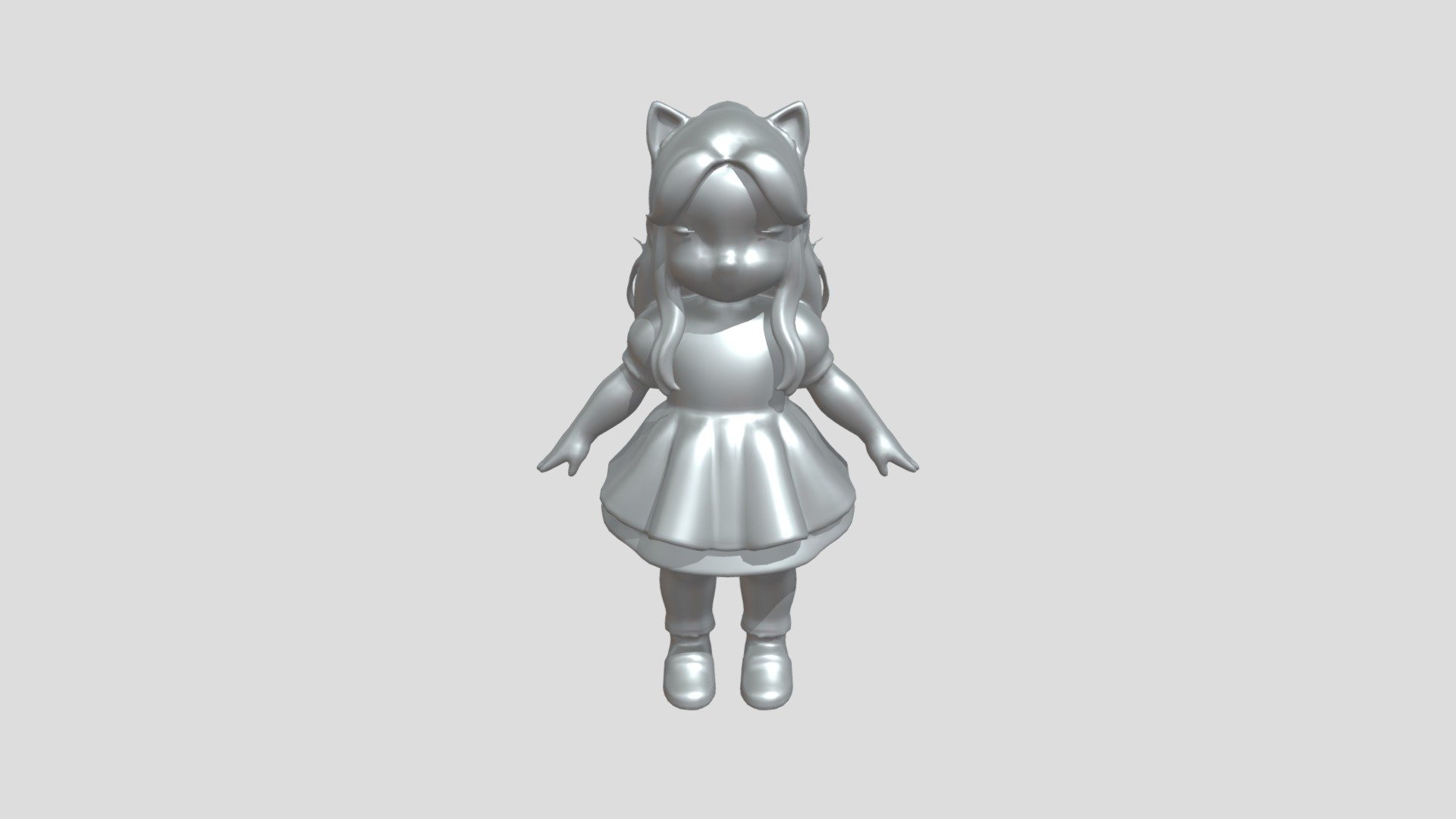 Cute doll with cat-themed outfit - 3D model by monikaa.nobrega [6203648 ...