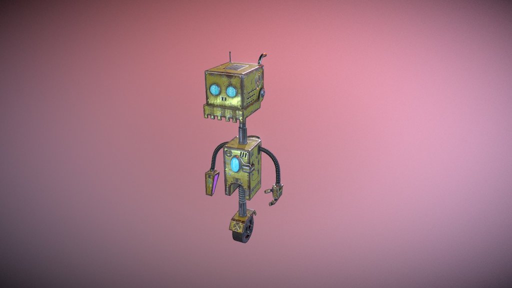 Textured Cleaning Bot - 3D model by GabrielLaForge [6207531] - Sketchfab