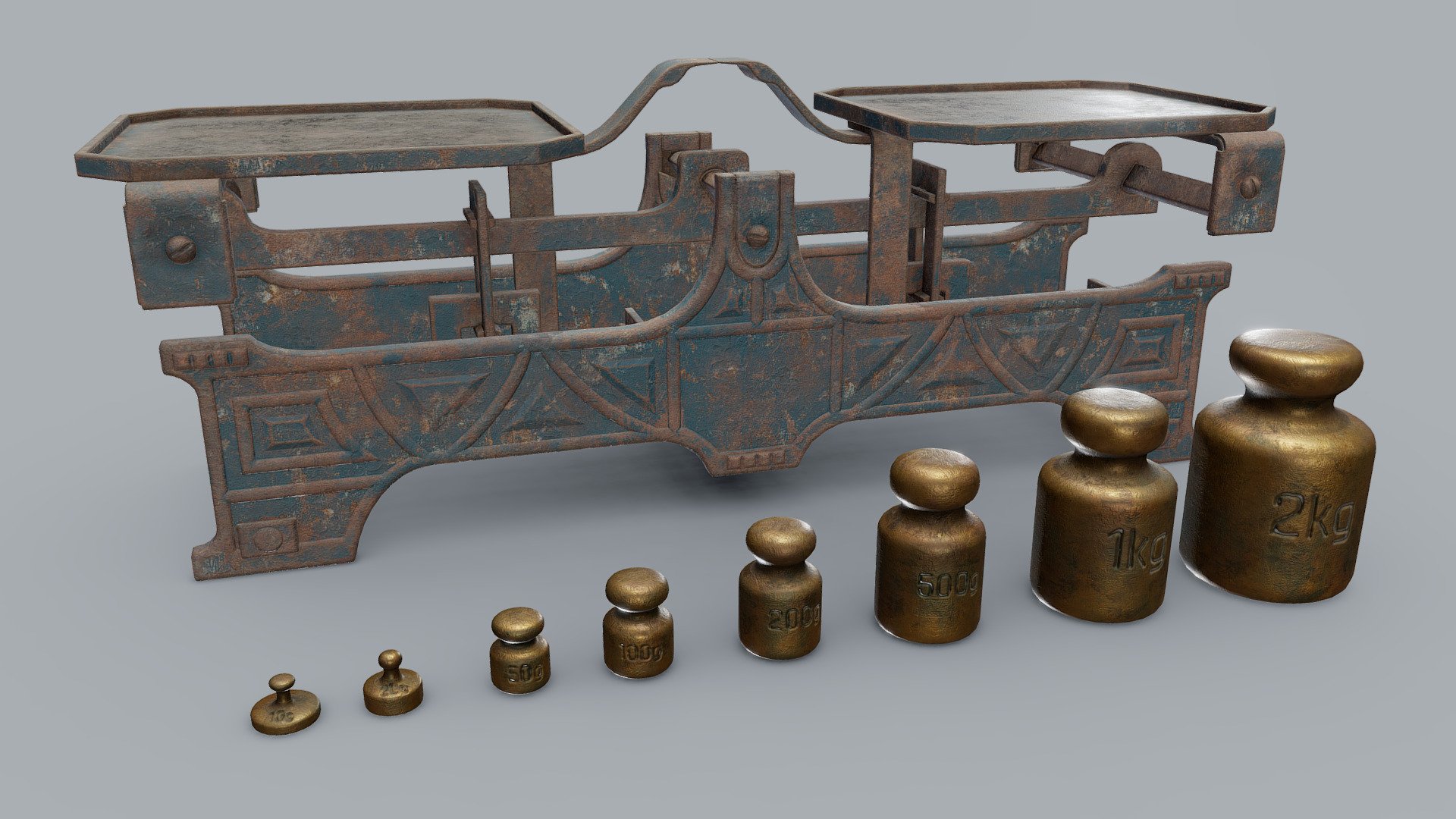 Balance Scale and Weights PBR - Buy Royalty Free 3D model by romullus ...