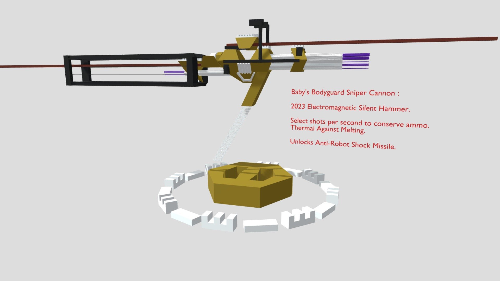 2023 Baby's Bodyguard Sniper Cannon. - 3D model by A.utomatic R.escue T ...