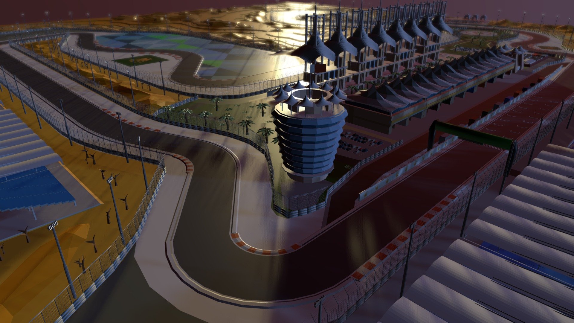 F1 Bahrain lowpoly circuit - 3D model by rickythunder [6218115] - Sketchfab