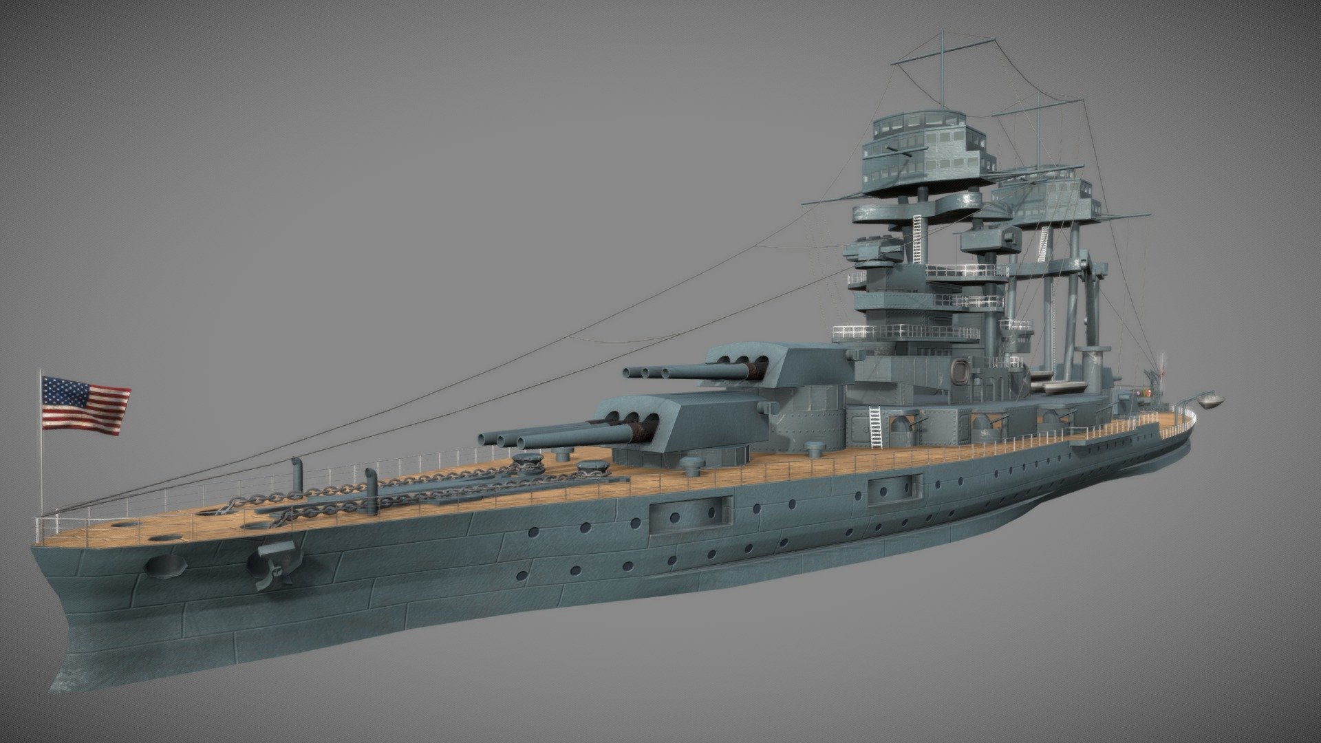 USS Pennsylvania (BB-38) - 3D model by Daniel Brück (@daniel.brueck ...
