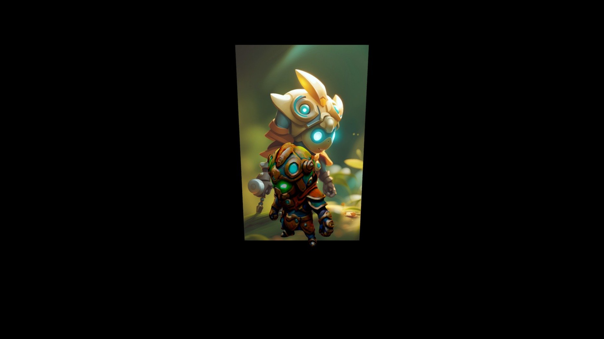 a of a cartoon character with a glowing head, o - Download Free 3D ...