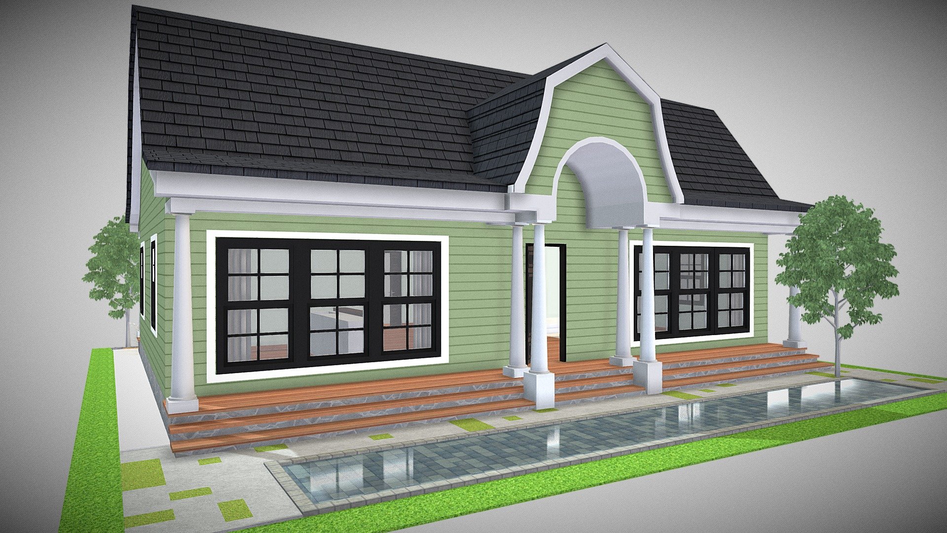Dutch Style House - Buy Royalty Free 3D model by rmmetaarch [62265fc ...