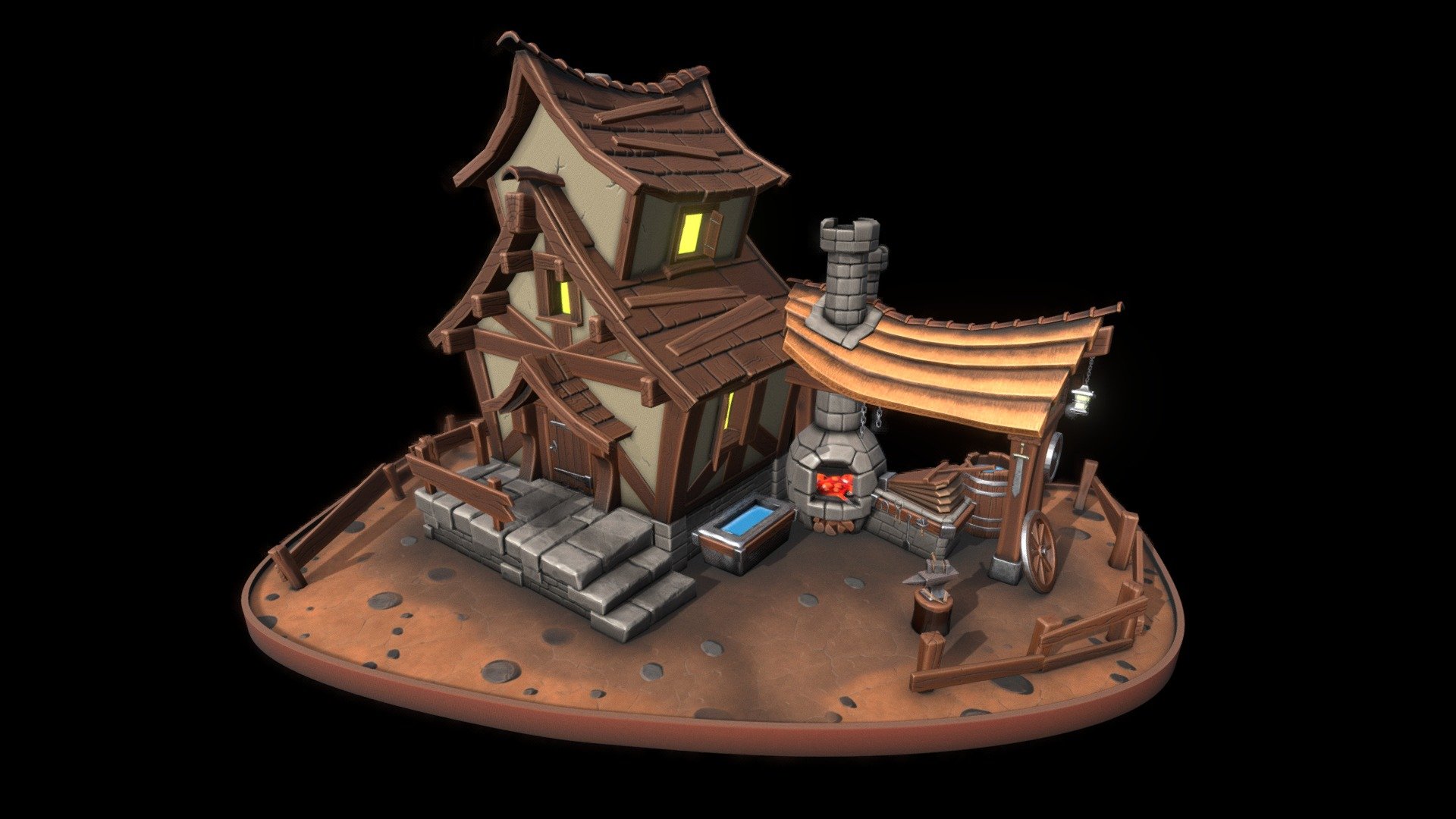 Stylized medieval house - Download Free 3D model by 997senk [6232f62 ...