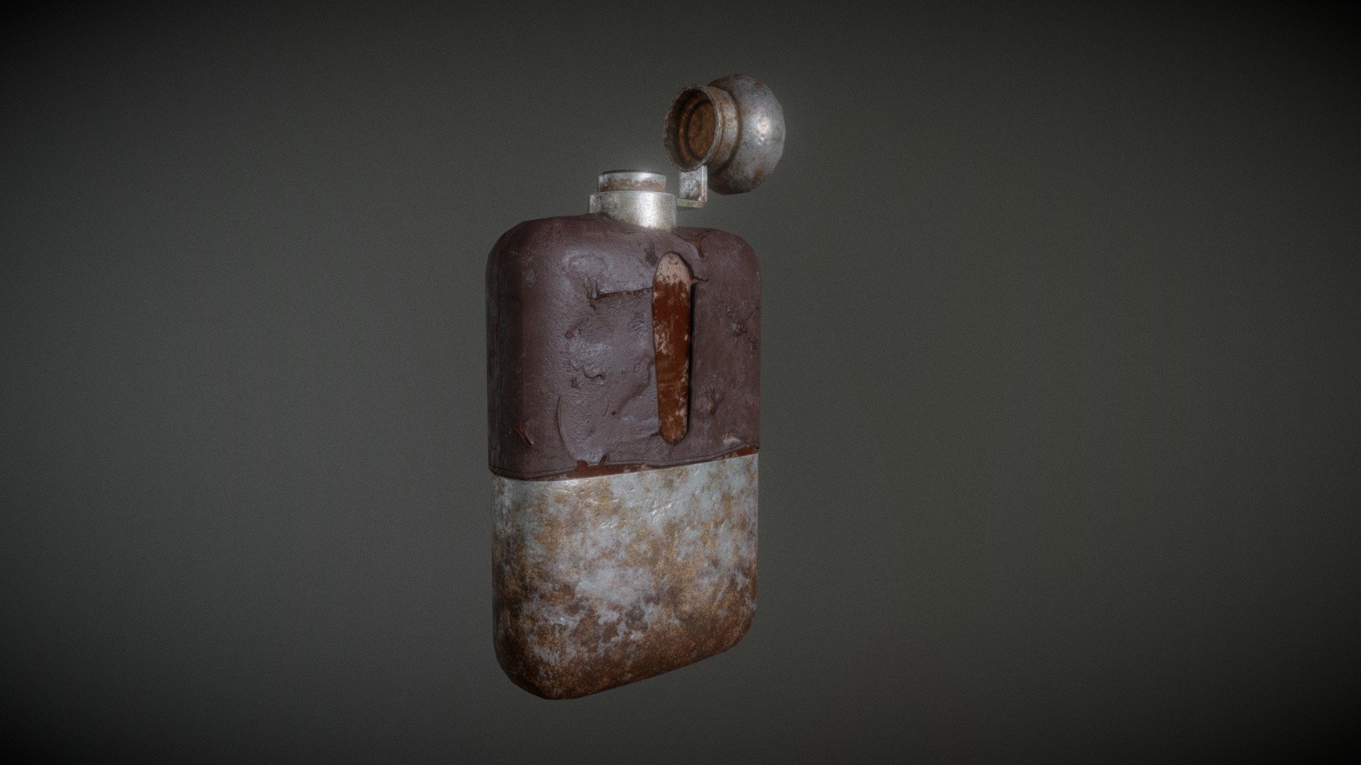 1940's Silver Pig Skin Glass Hip Flask - 3D model by ReptileBeats ...