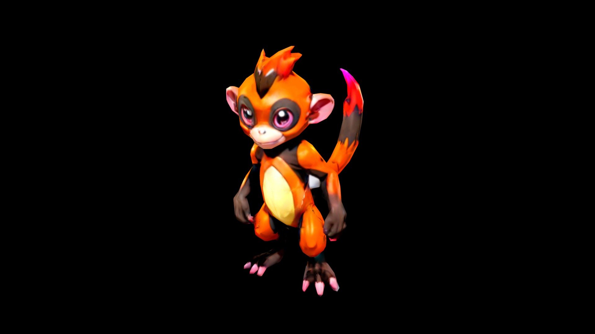 "Colorful Orange Pokemon with Fire Tail" - Download Free 3D model by ...