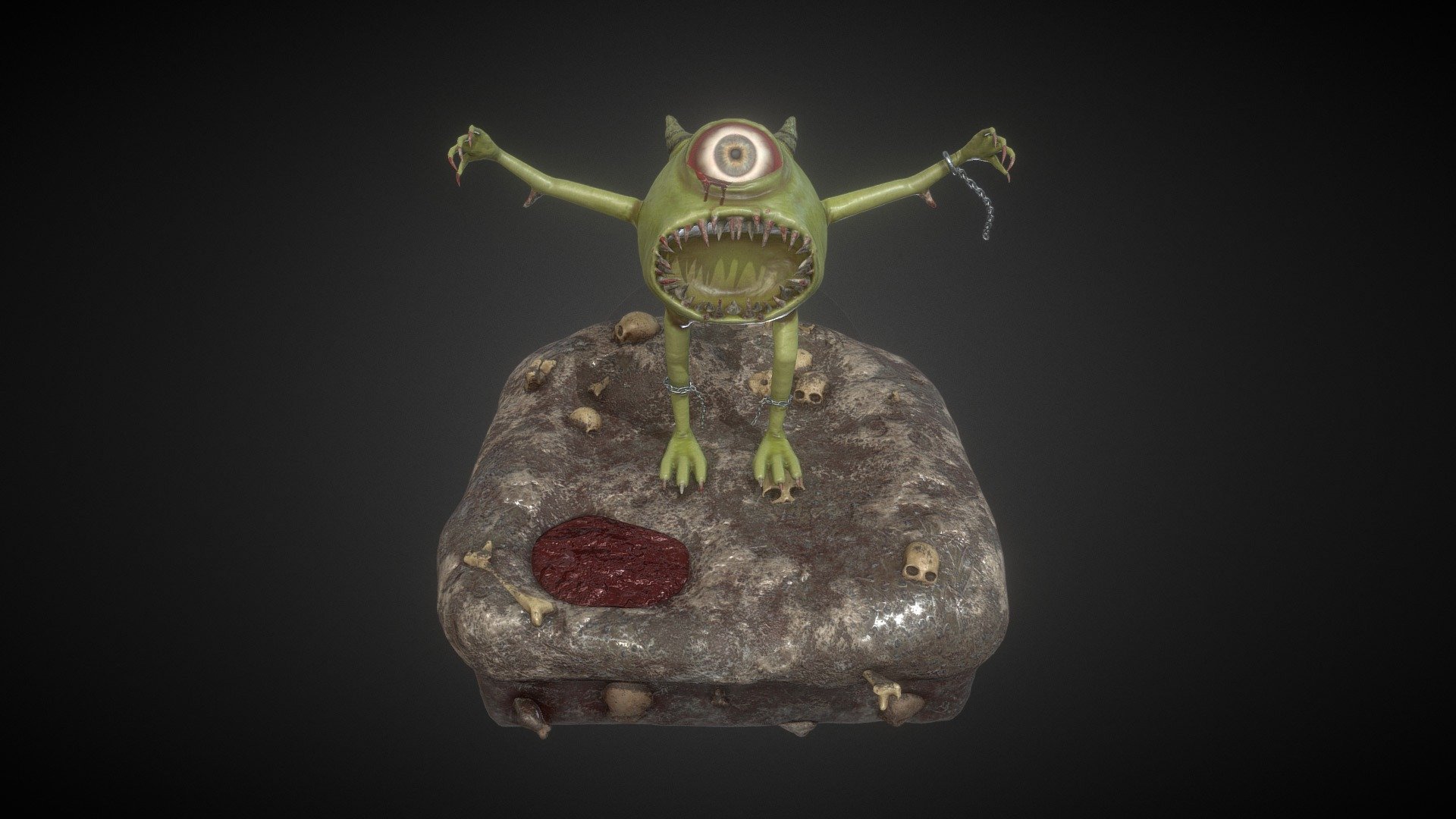 Mike Wazowski + Platform - 3D model by Agus Bianco (@agusbianco ...
