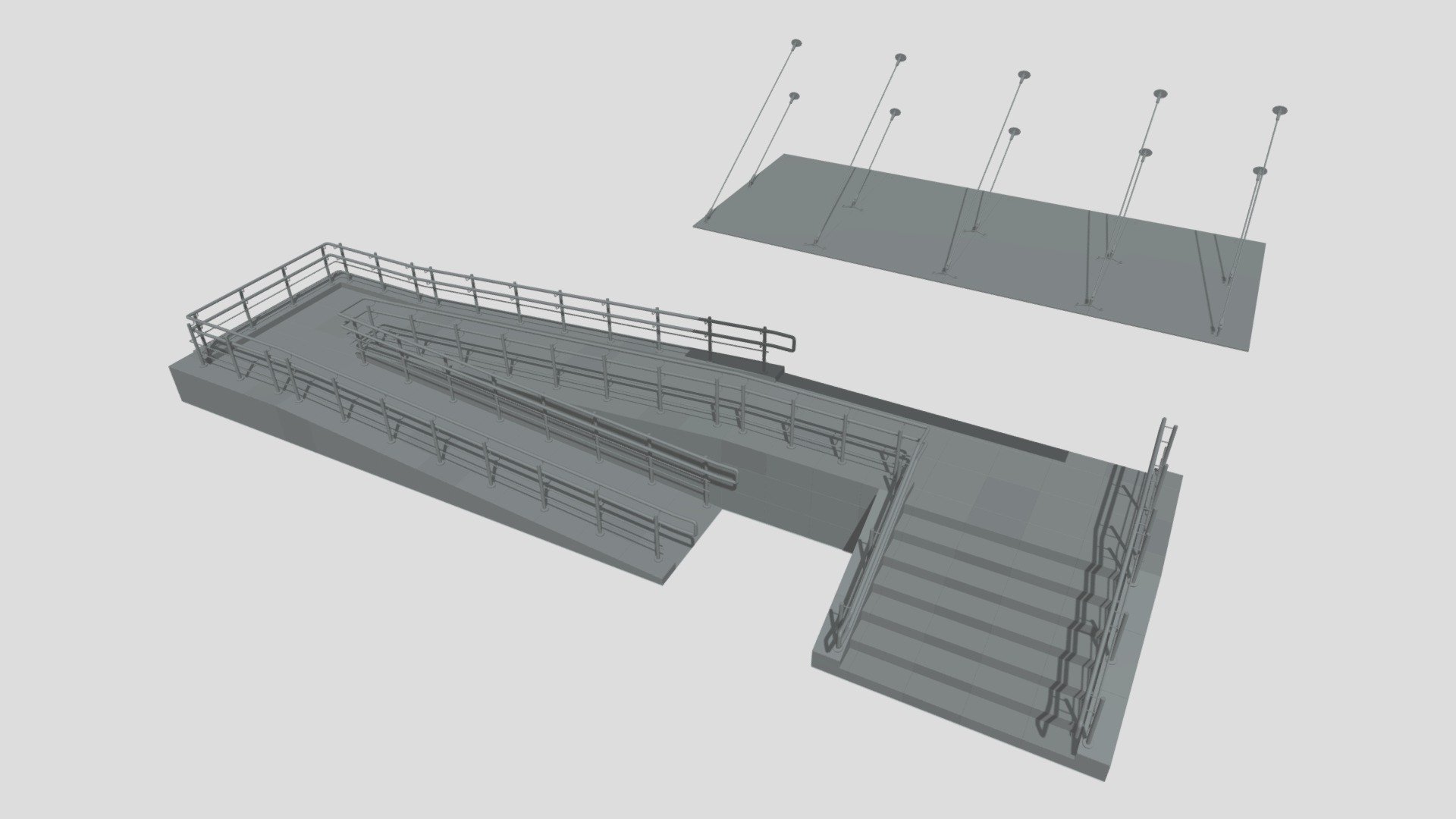 Entrance stairs with rampant - 3D model by IrinaEzer [62461d0] - Sketchfab