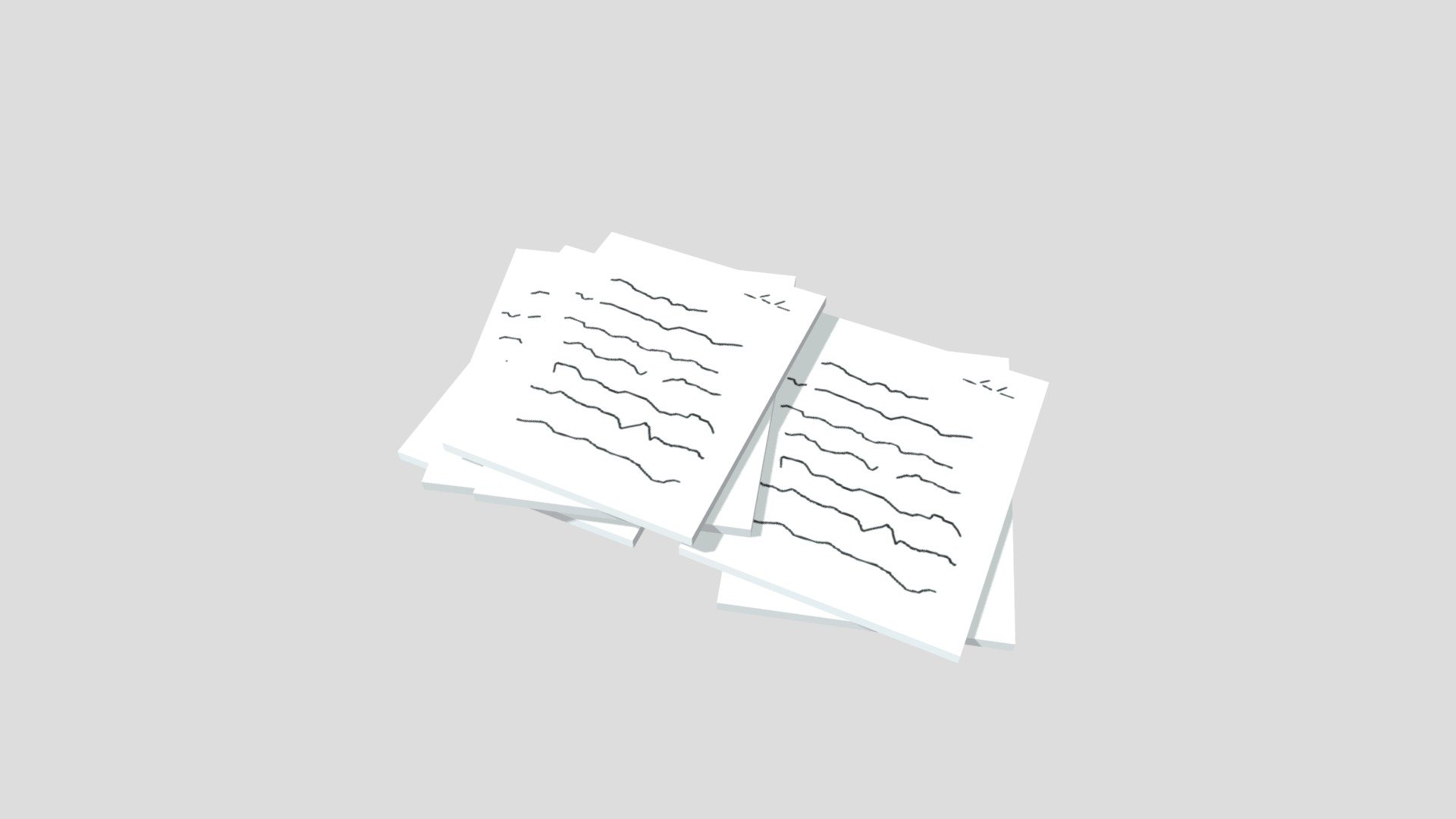 Scattered Papers - Download Free 3D model by aysenaz (@Aysenazkara ...
