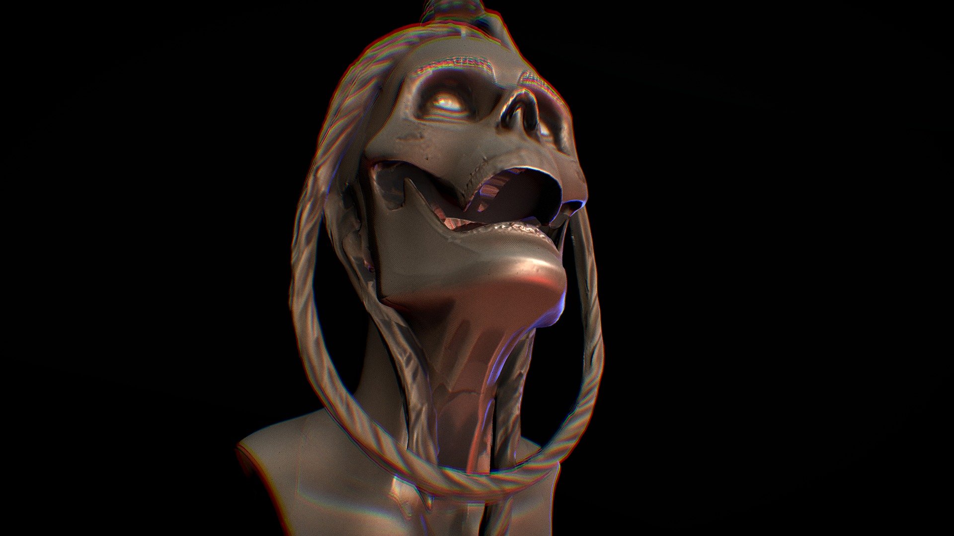 skeleton head with hanging rope (skull) - Download Free 3D model by ...