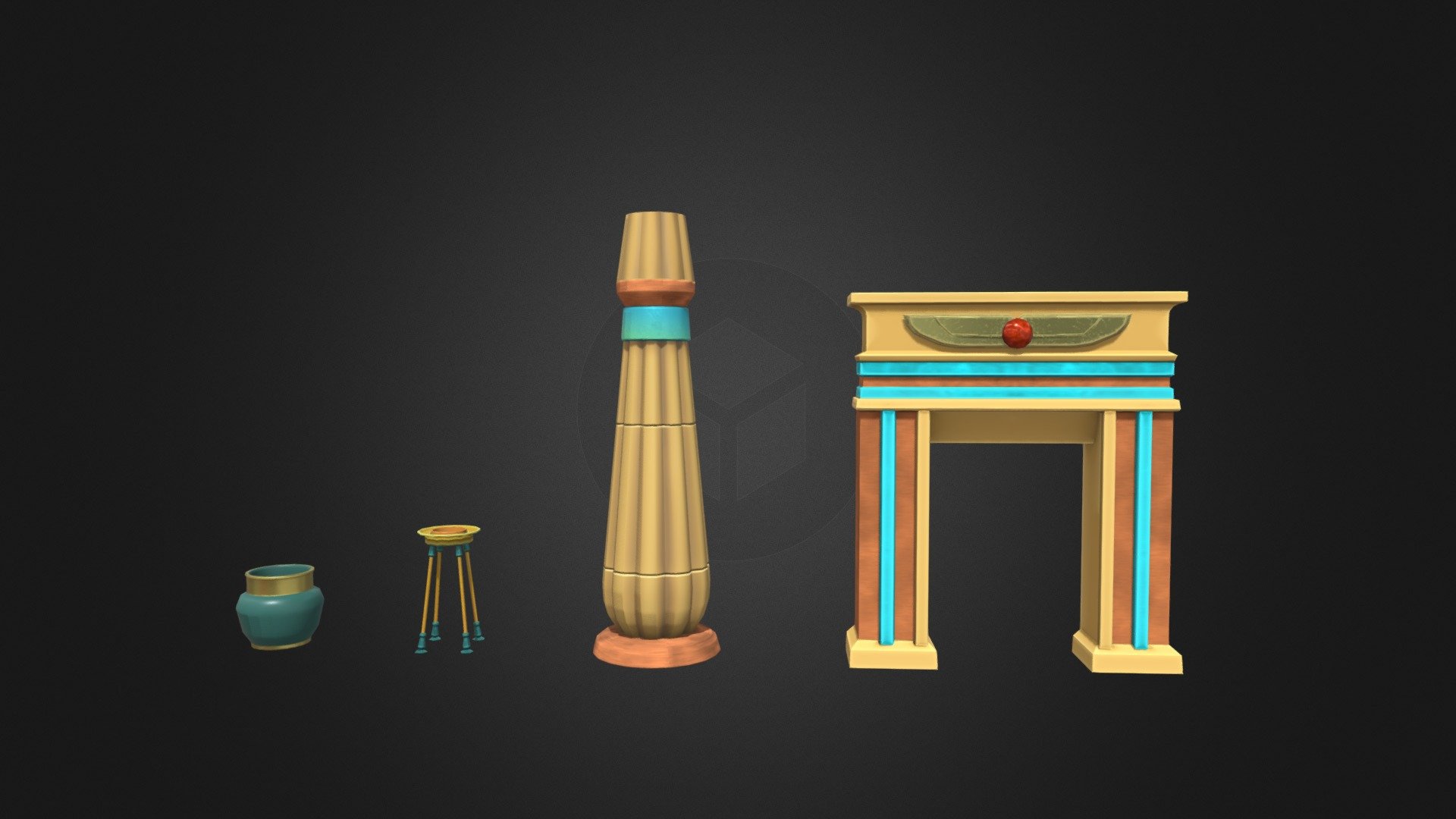 Egyptian Set Pieces - 3D model by KaiserNobel [6252694] - Sketchfab