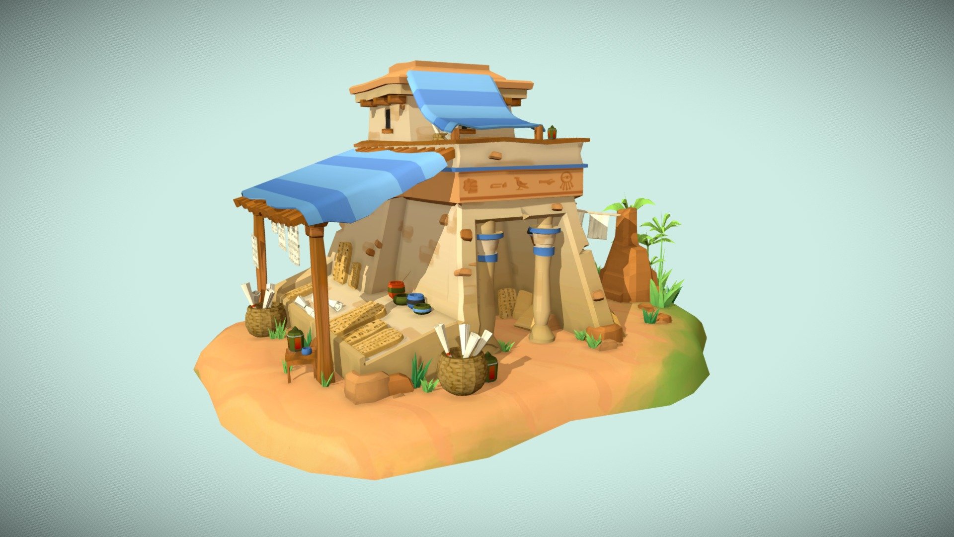 DAE Villages | Ancient Egyptian Scroll Maker - Download Free 3D model ...