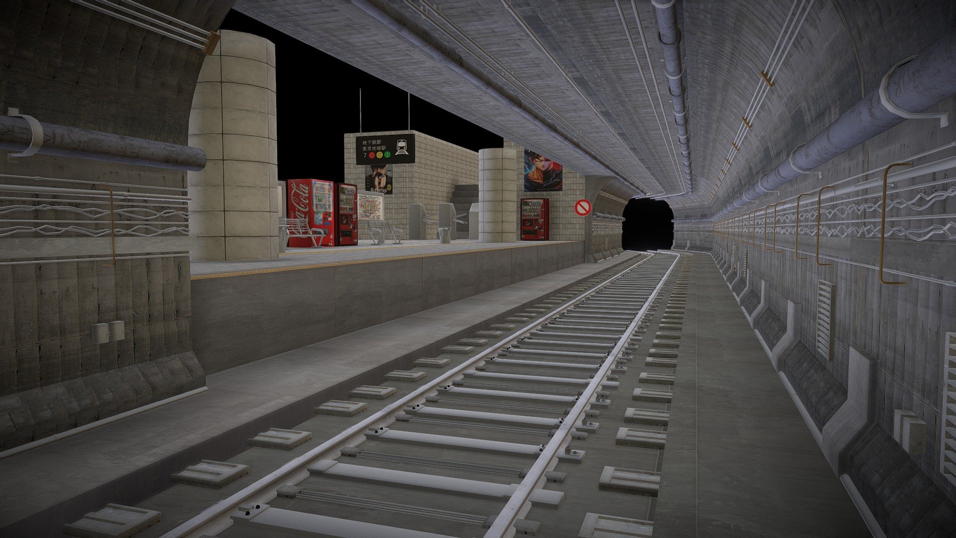Subway Station - 3D model by carlosbarrera_10 [62548e8] - Sketchfab