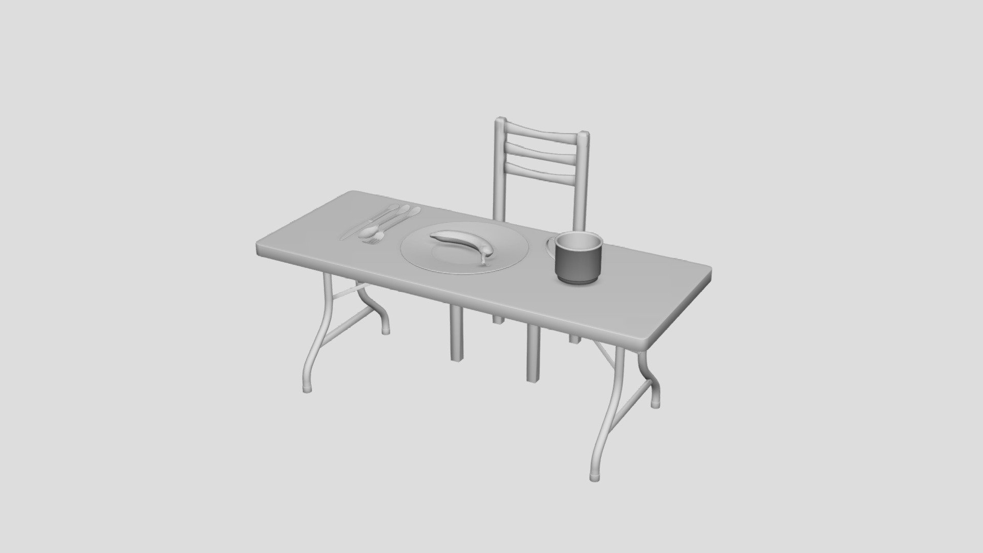 basic table set - 3D model by cherome11 [6257e26] - Sketchfab