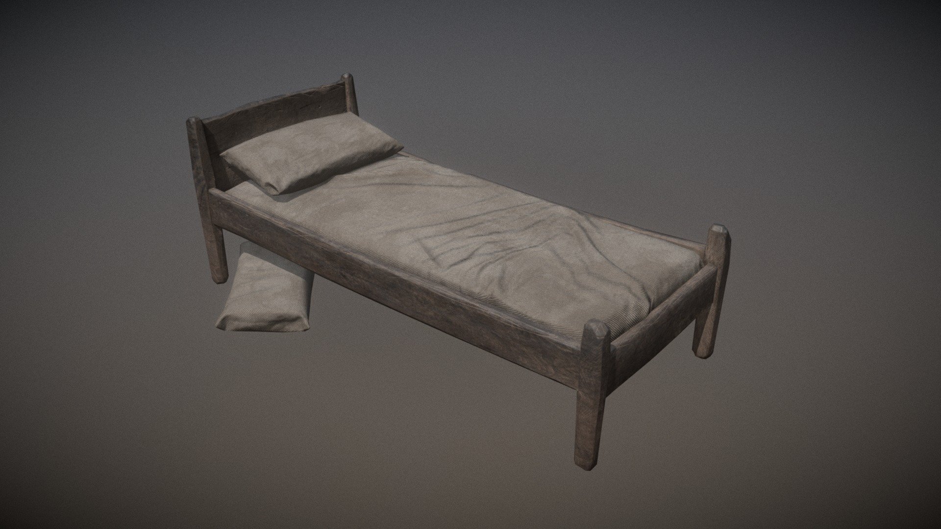 Old Bed + Pillow - Buy Royalty Free 3D model by inedible.red ...