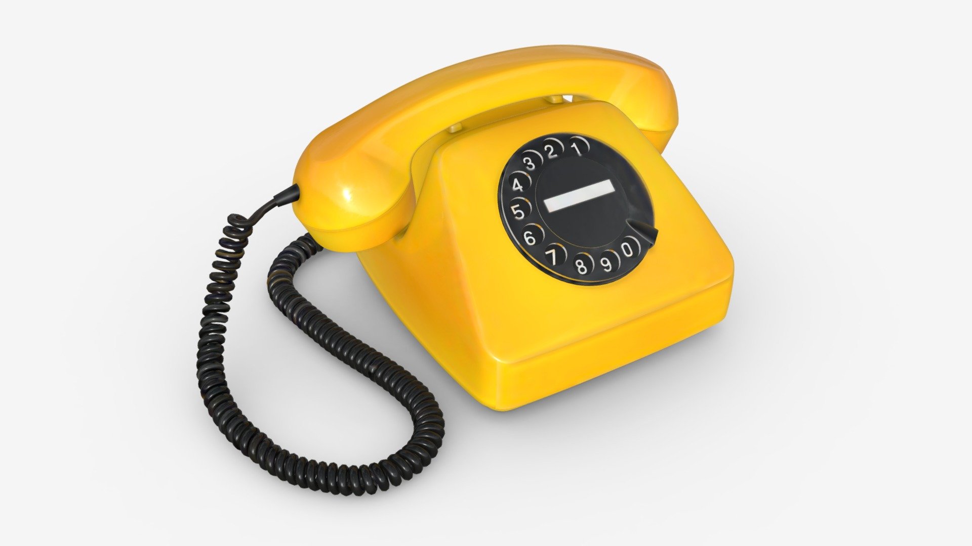 Table Rotary Dial Telephone Yellow - Buy Royalty Free 3D model by ...