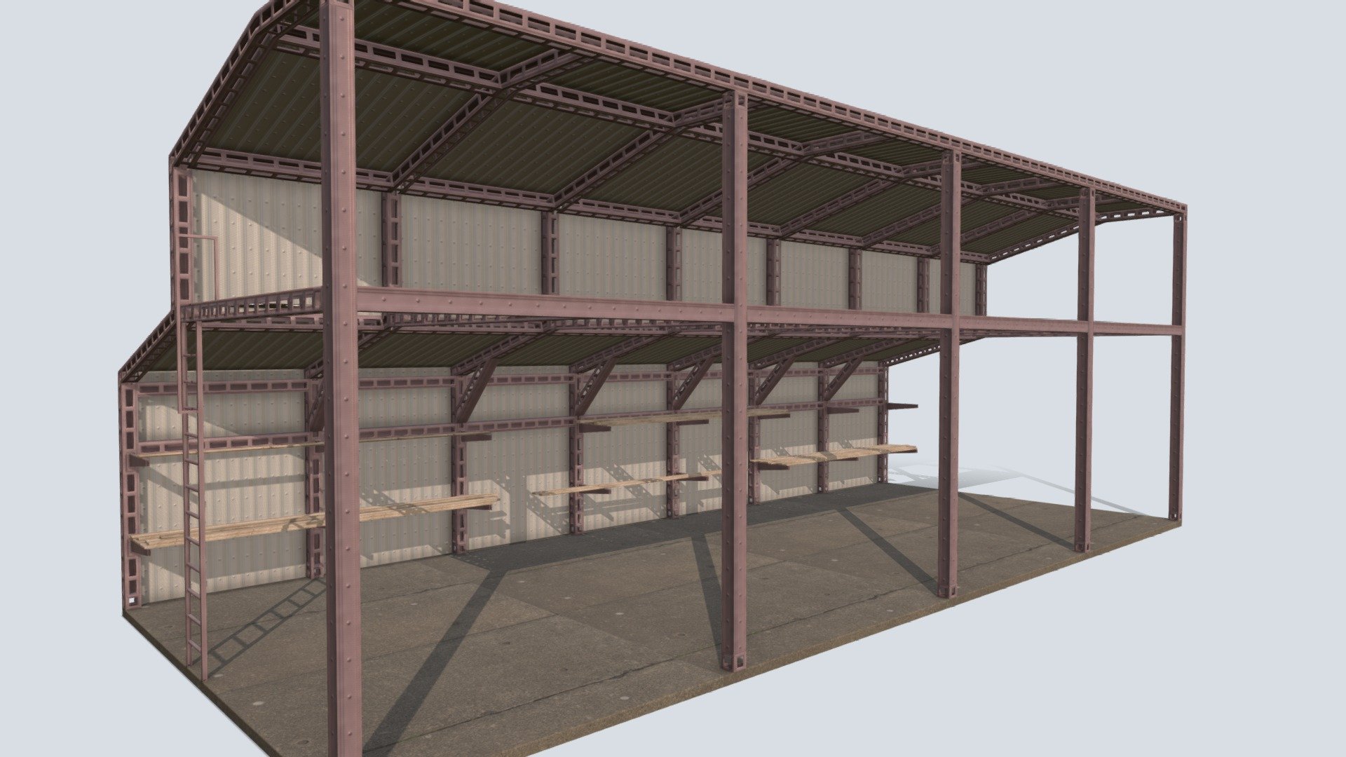 Lumber Yard Storage Building - Buy Royalty Free 3D model by jimbogies ...