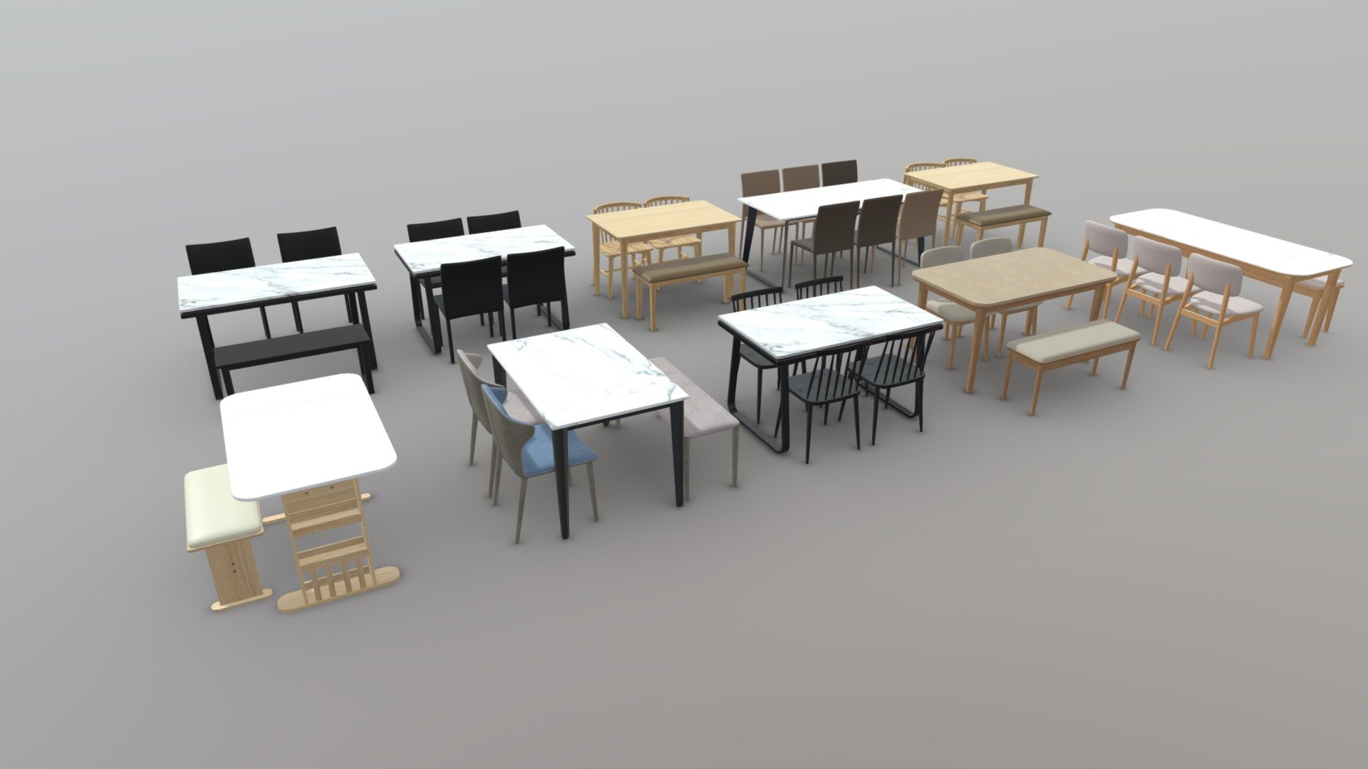 Table Set Pack | Blender-UE5-C4D-3DS-max | 5 - Buy Royalty Free 3D ...