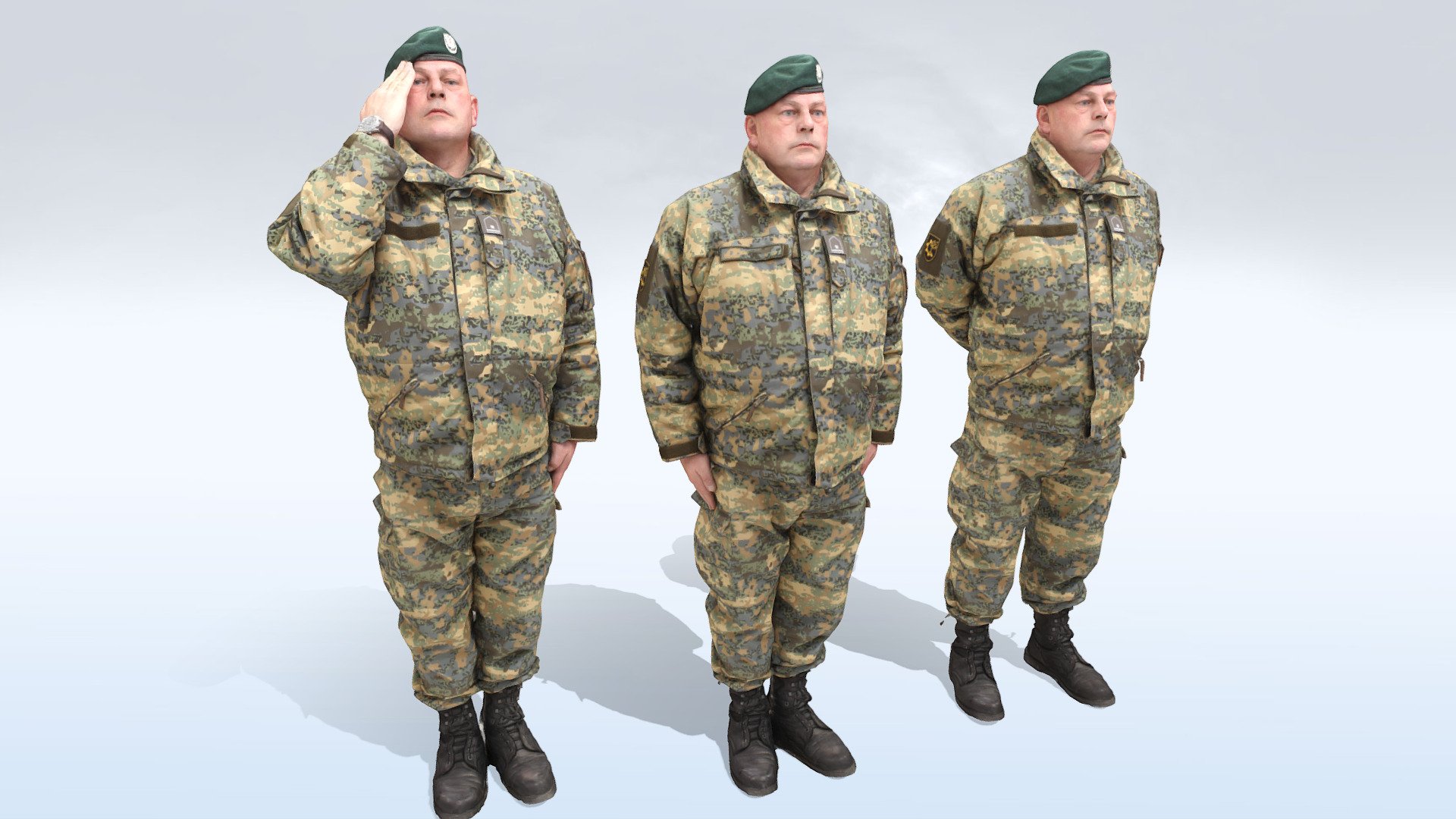 Male Scan - Austrian Military Pose Pack - Buy Royalty Free 3D model by ...