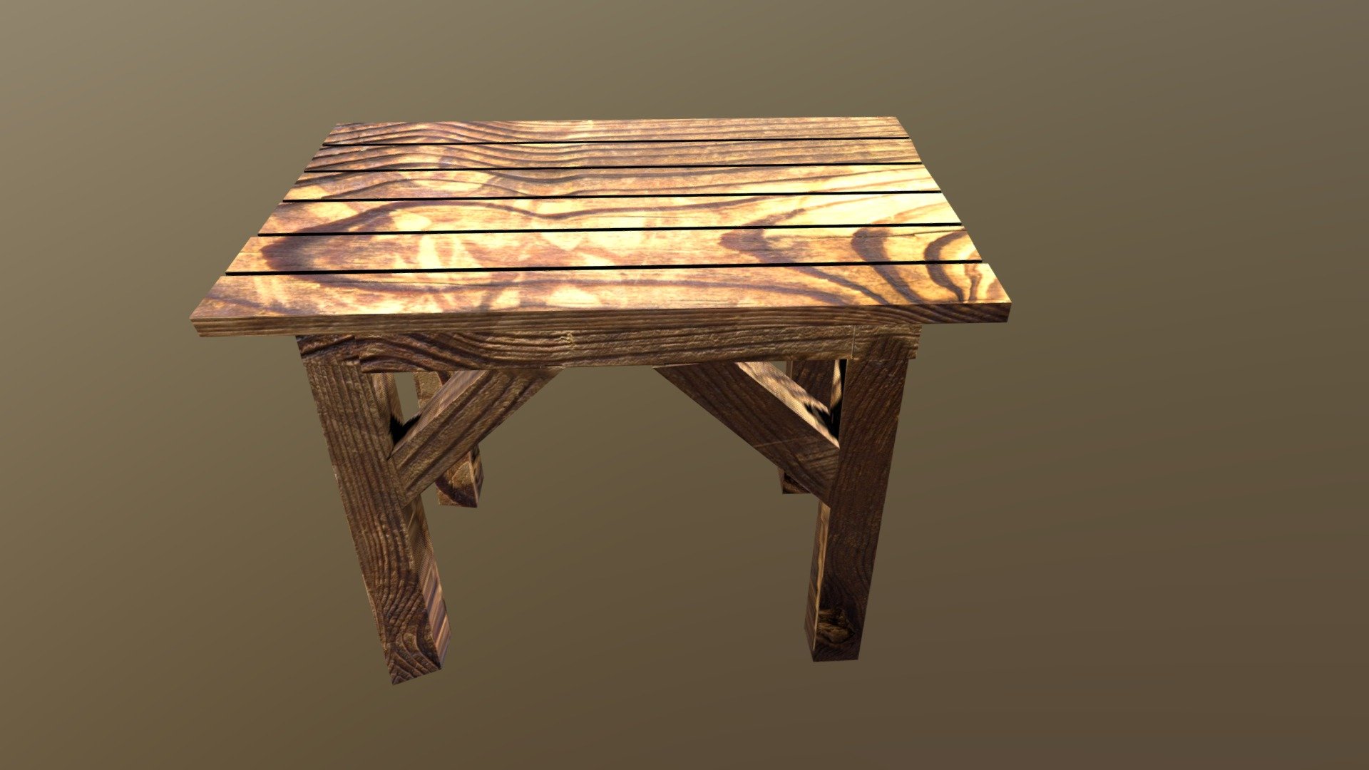 Wooden Rough Table - 3D model by hyildiz71 [62620e6] - Sketchfab