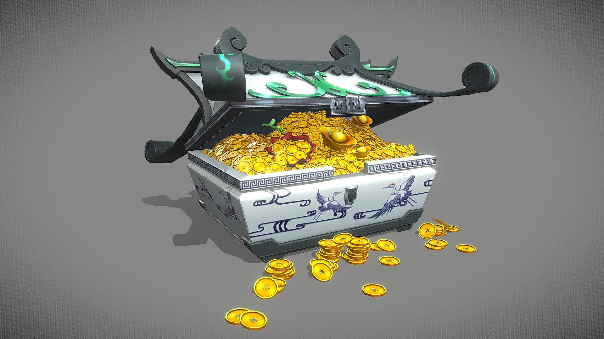 Ceramics Treasure Chest_Chinese Style - 3D model by WuhongProduction ...