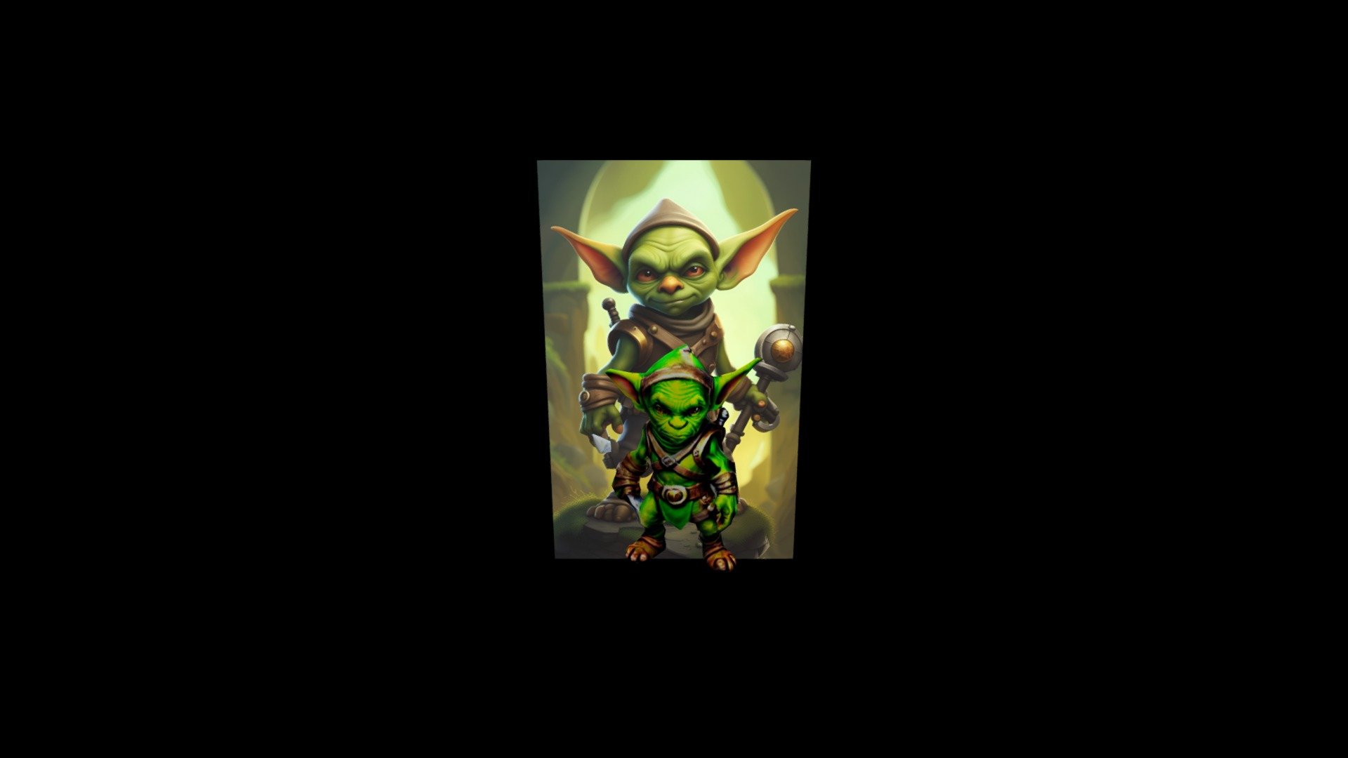 "Cartoon Goblin Standing on a Rock" A green c - Download Free 3D model ...