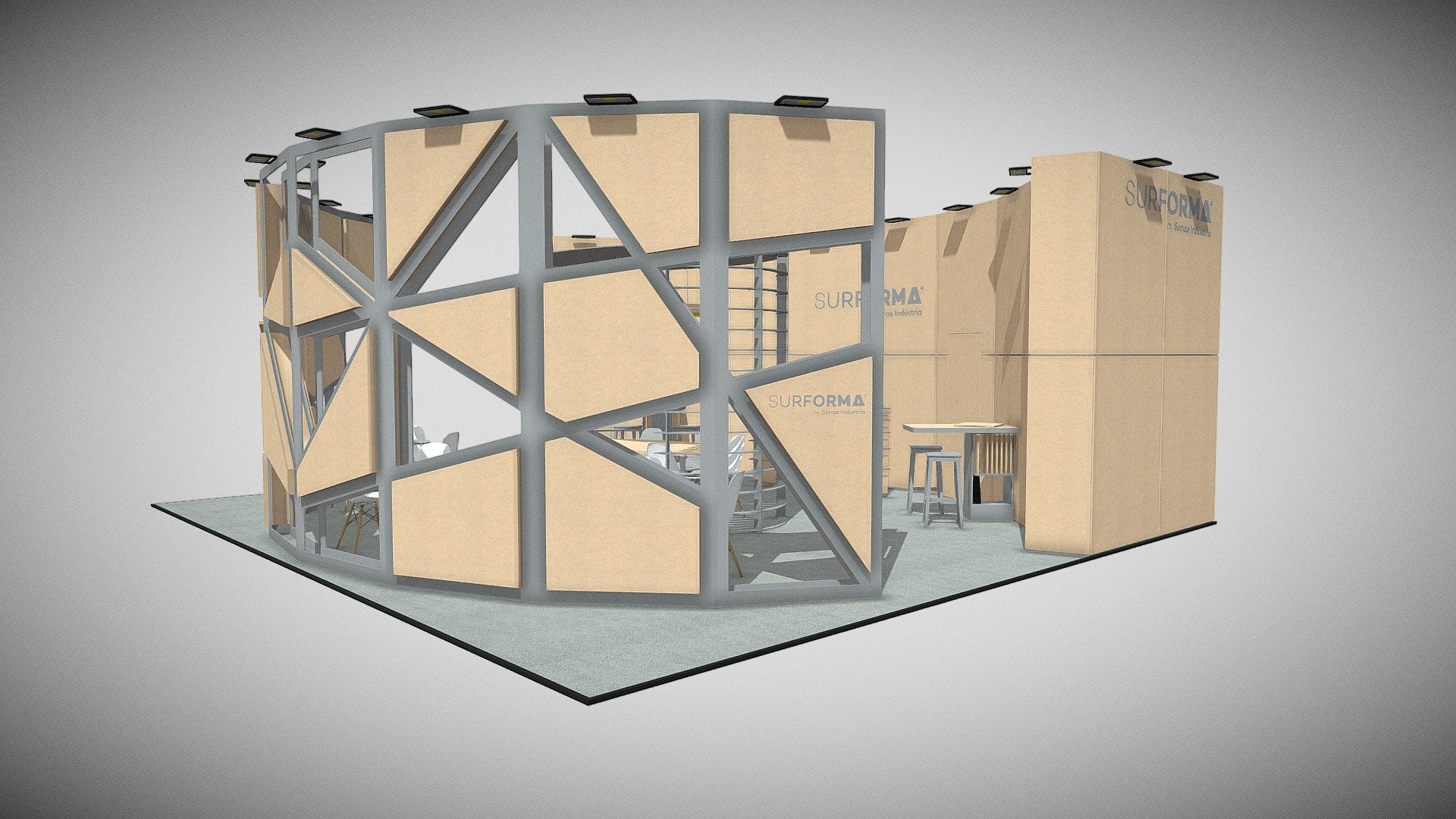 stand surforma curvo_27_01_2023 - 3D model by designraulpinho [626e29a] - Sketchfab