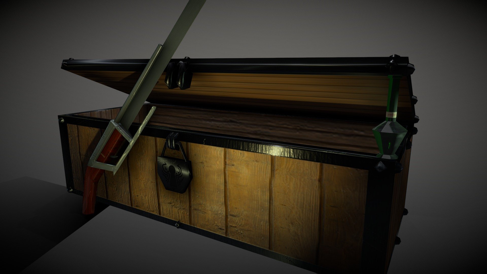 Chest, Bottle, Sword - Download Free 3D model by squud [6271149 ...
