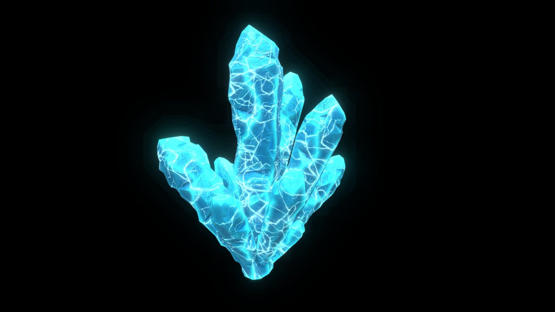 Magic glowing blue crystal low poly - Buy Royalty Free 3D model by ...
