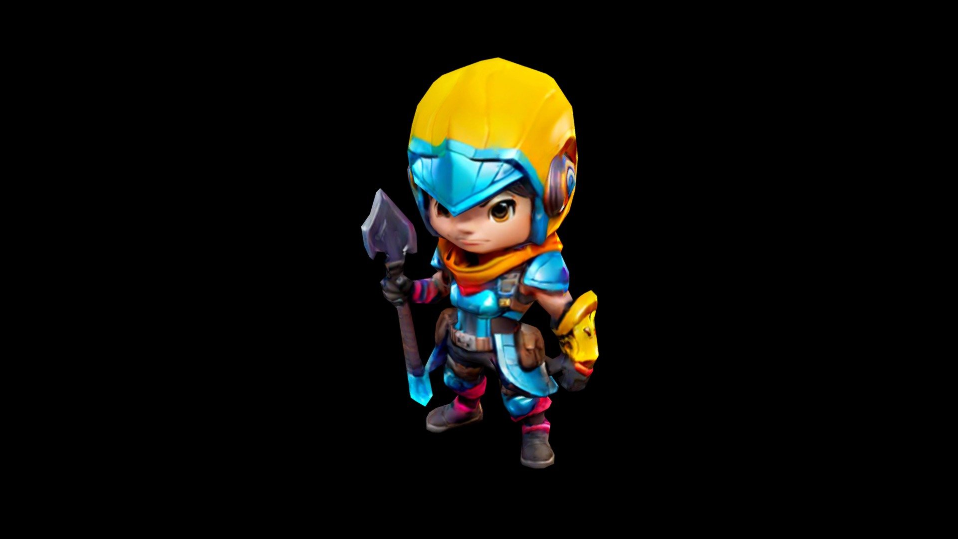 "Electric Blue Toy Character Illustration" Carto - Download Free 3D ...