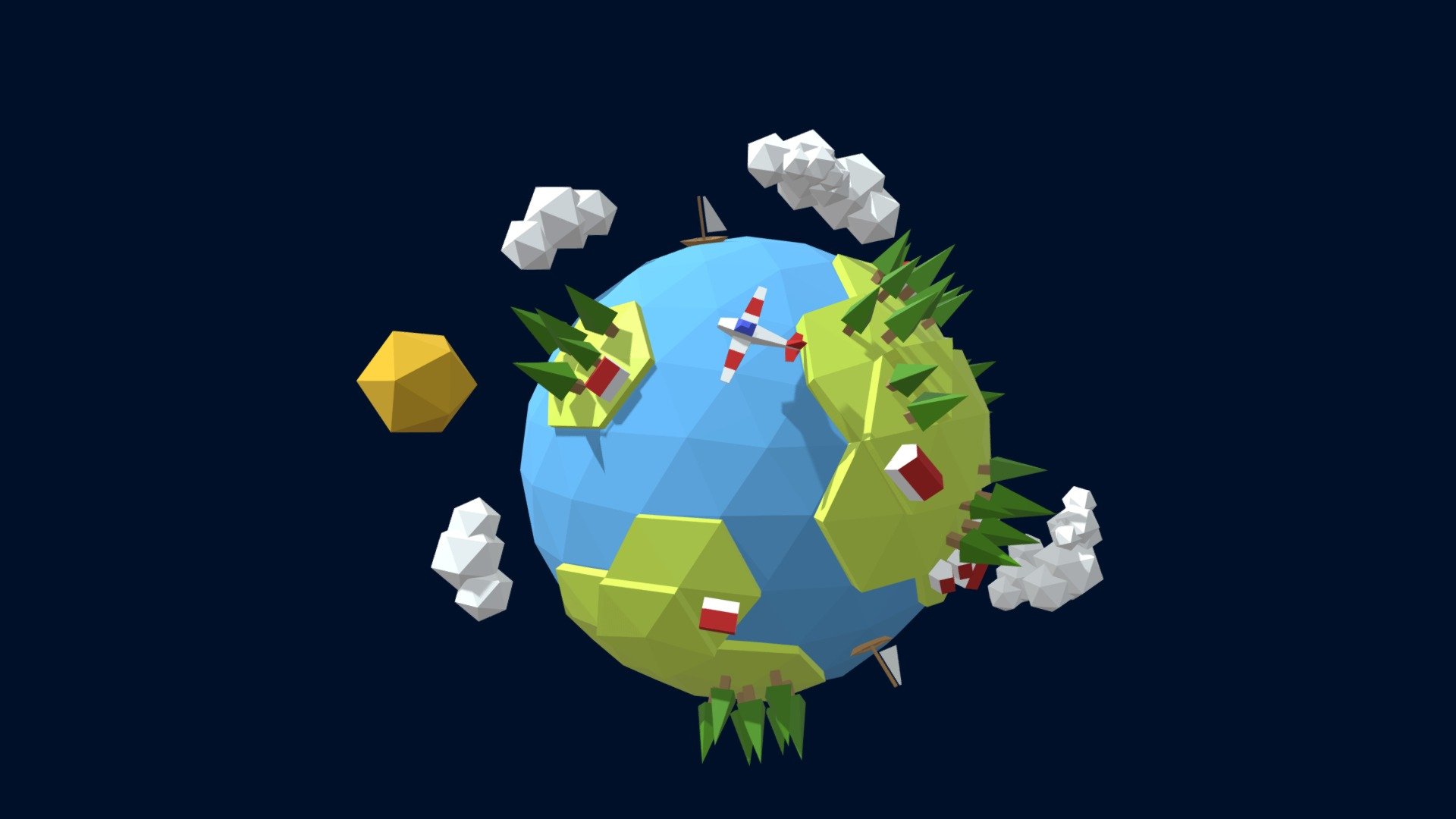 Low Poly 3D Planet - 3D model by MDNiloyParvezSiam [62744a8] - Sketchfab
