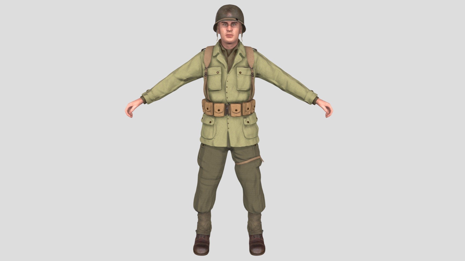 WW2 US Soldier - 3D model by Grey Wolf Arts (@GreyWolfArts) [627513d ...