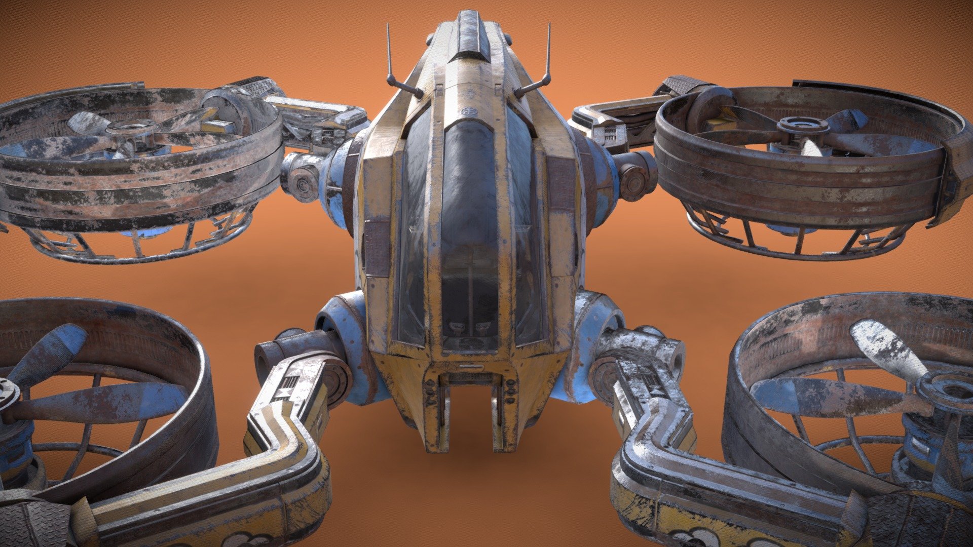 Rustborn: Strider Hybrid Hovercraft - 3D model by vervoortward [62757f7 ...