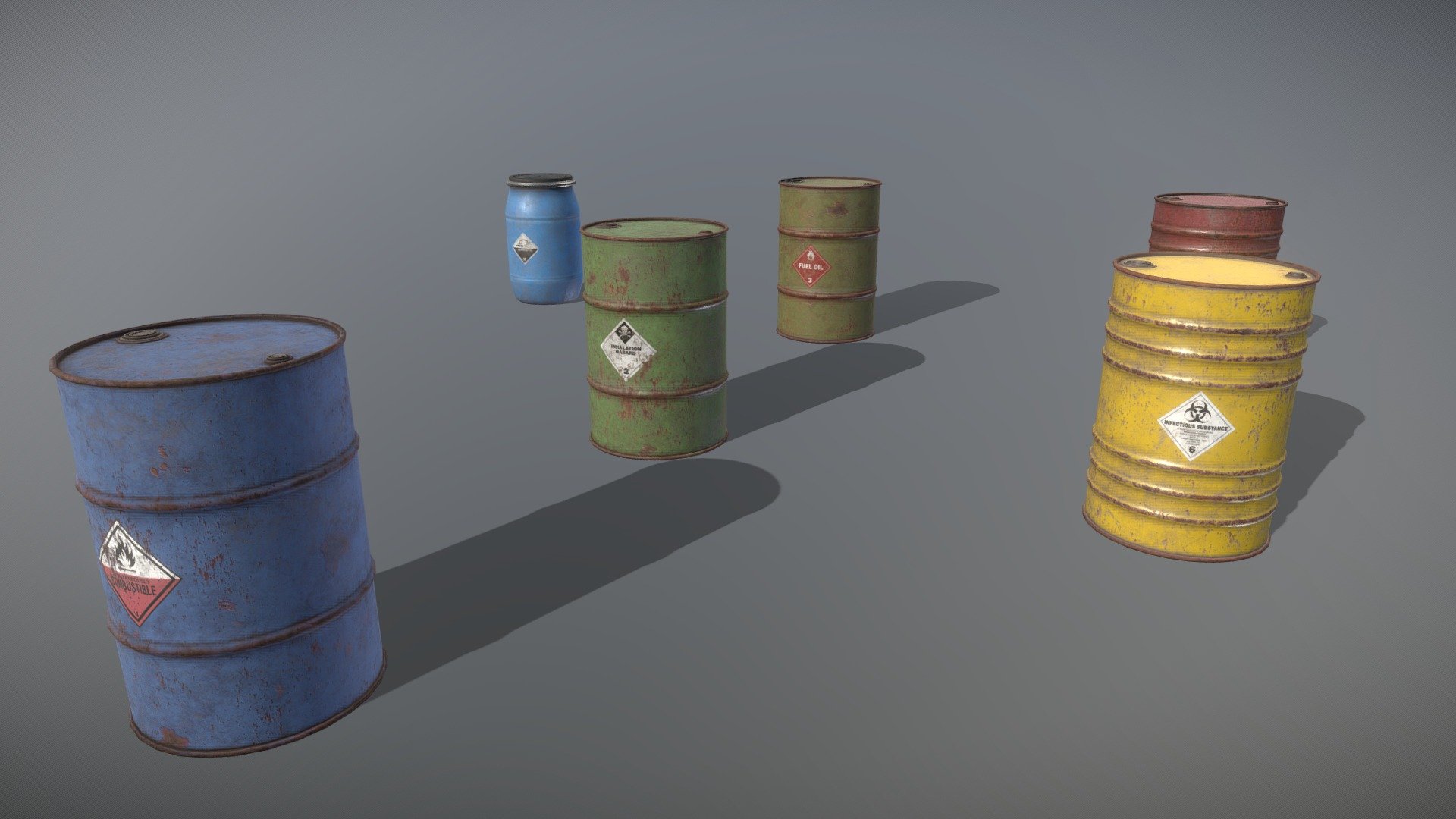 Metal Barrels Set - 3D model by ALProsk [62815a8] - Sketchfab