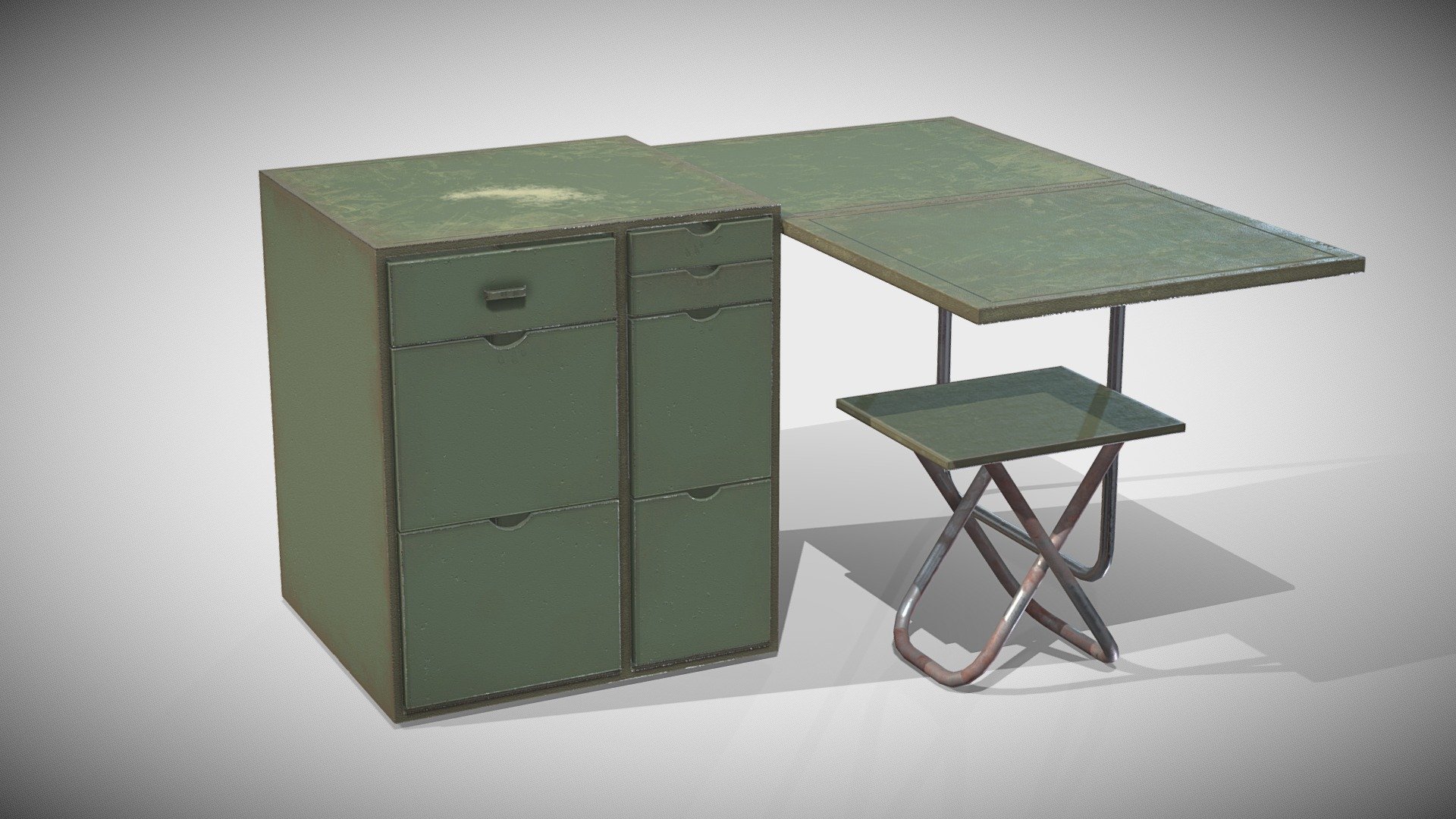 Military style desk and chair - Buy Royalty Free 3D model by Sousinho ...