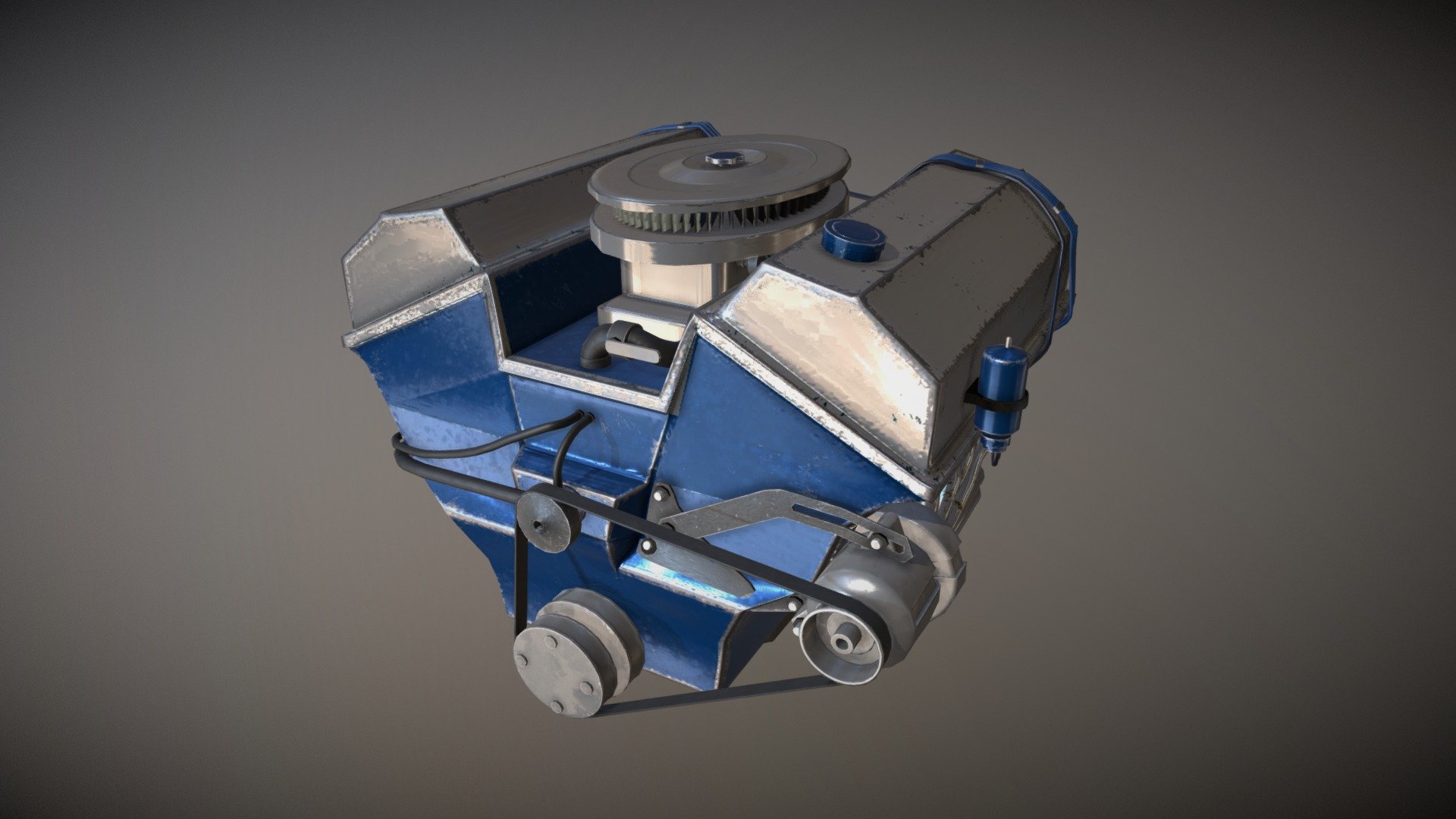 V8 Beach buggy engine (wear) (low resolution) - Download Free 3D model ...