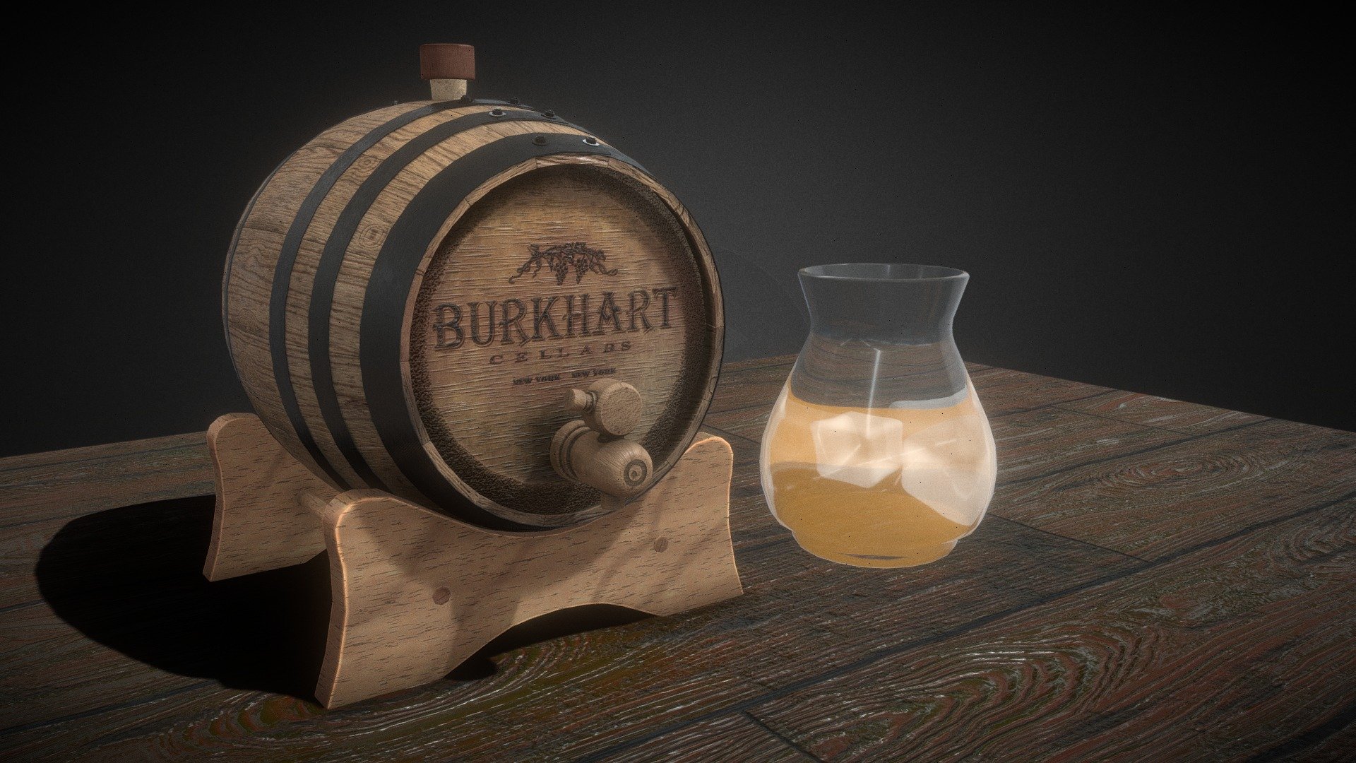Whiskey Barrel - 3D model by Herman Gonzalez (@hermangonzalez) [629493f ...