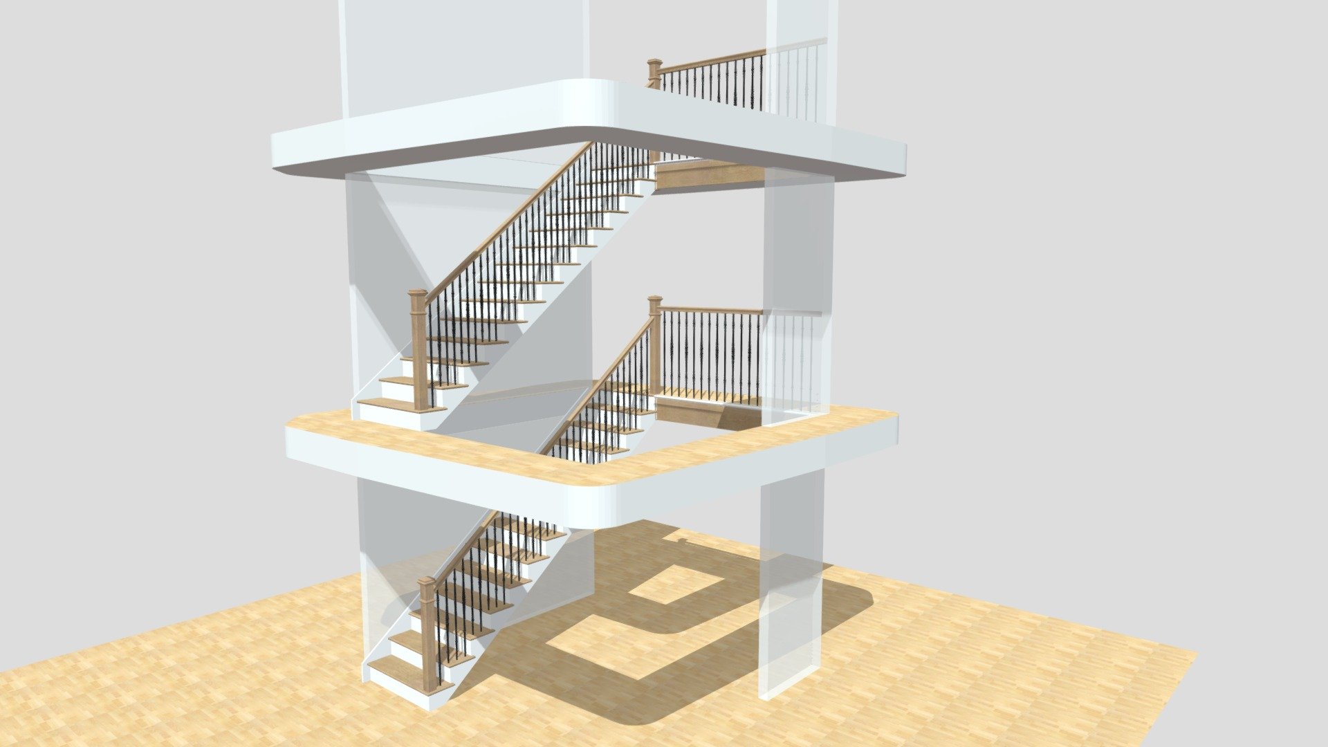 REO Project with balustrade - 3D model by TopTreadStairways ...