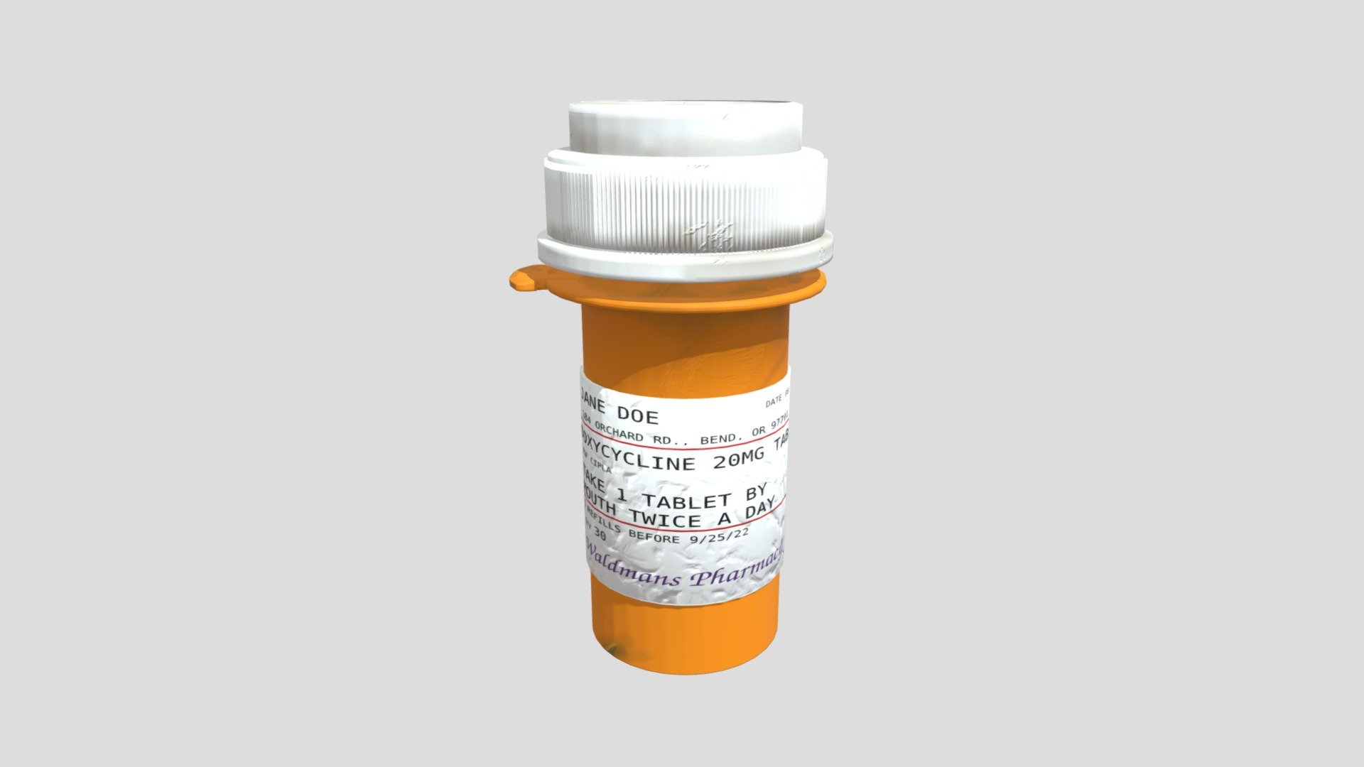 DOXYCYCLINE PERSCRIPTION BOTTLE - 3D model by taalongames [62af1a8 ...