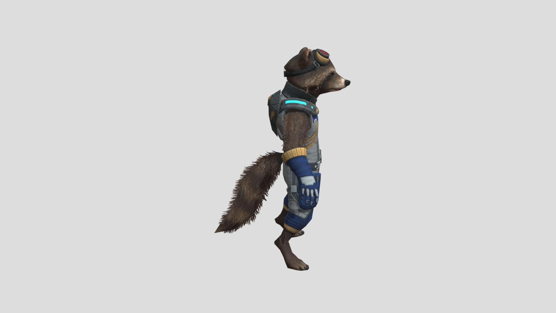Rocket_RacoonTexturedRigged - 3D model by ereilly1 [62b0361] - Sketchfab