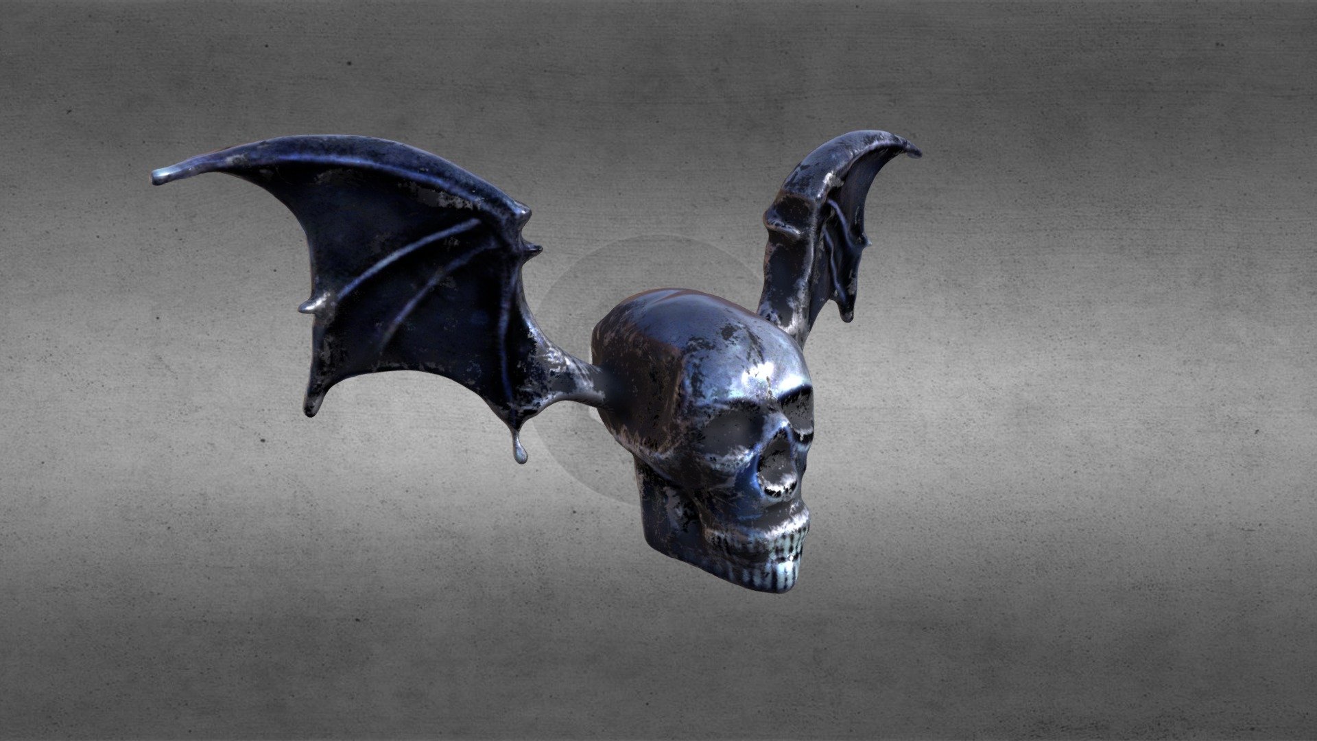 skull with bat wings - Download Free 3D model by vicente betoret ...