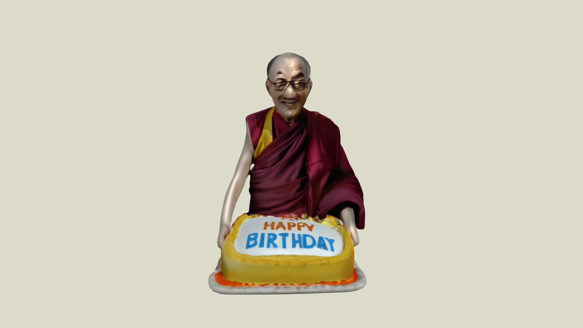 Monk holding a birthday cake - 3D model by lichtbaendiger [62b8b9d ...